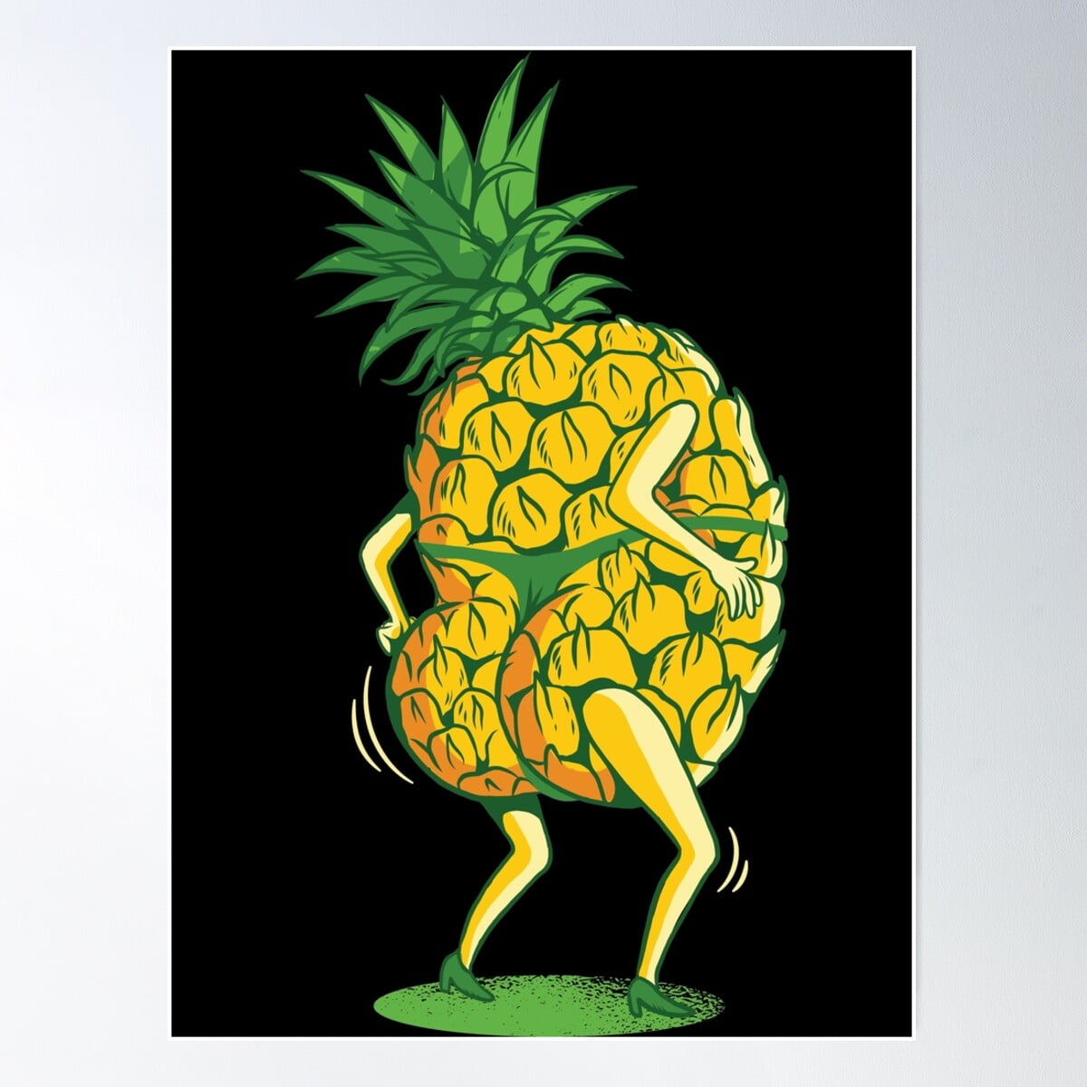 Pineapple Dancing Poster Wall Art, Modern Wall Decor For Living Room ...