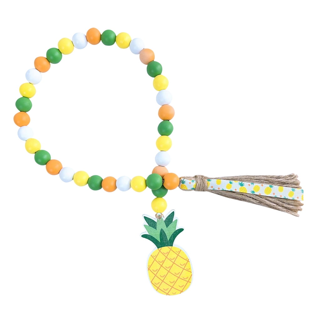 Wood Bead String Decor with Rope and Assorted Colors for Decor 10 Inch ...