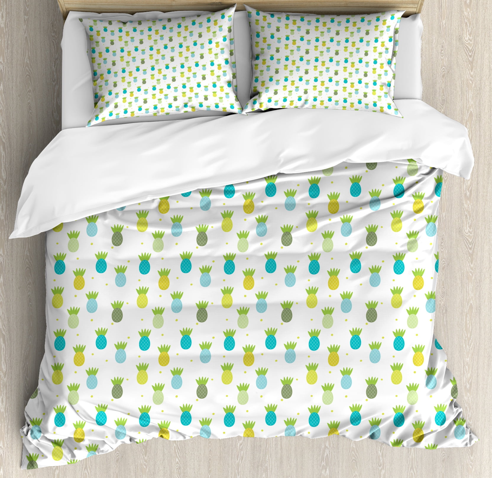 Pineapple Duvet Cover Set Funny Summer Themed Pattern Of Cartoon