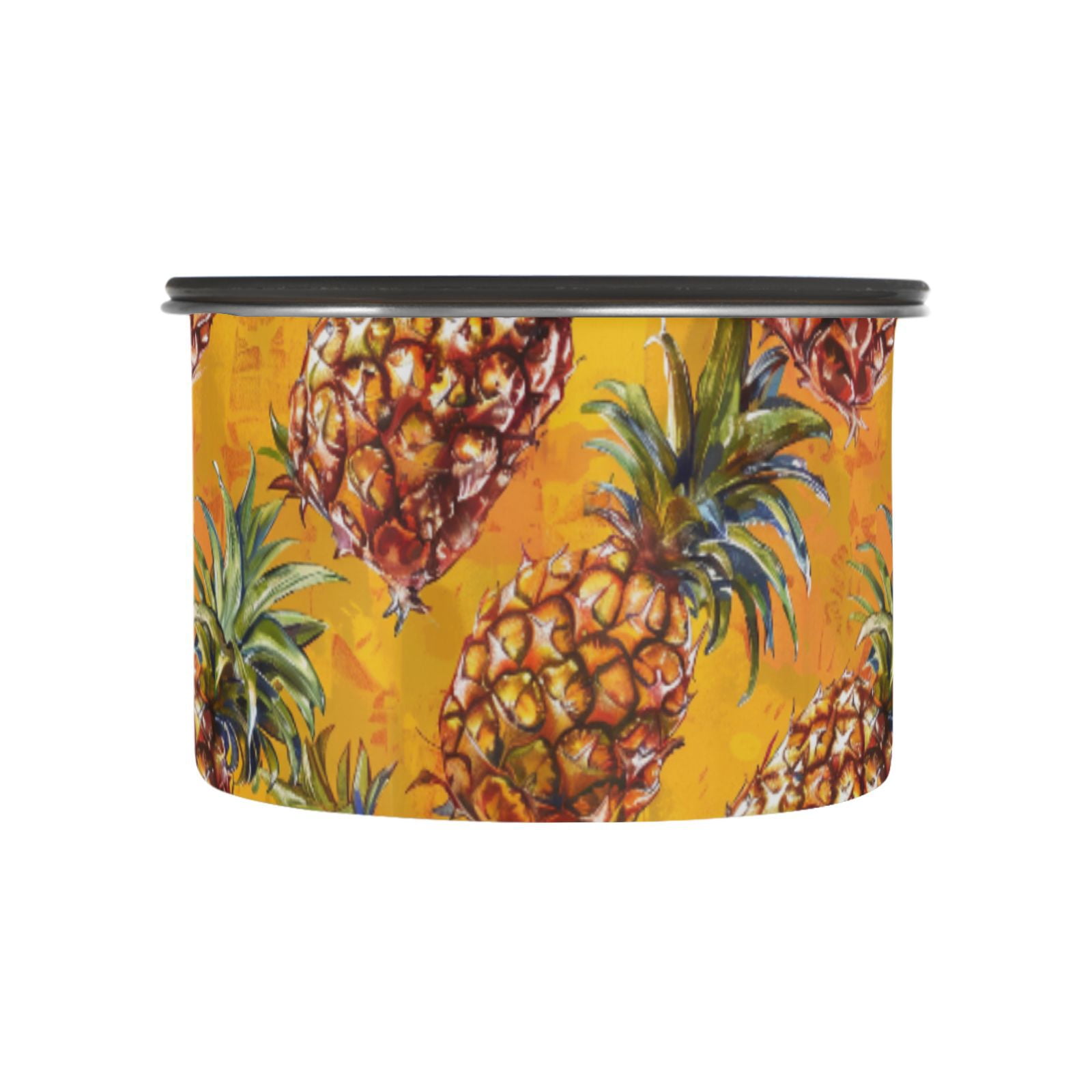 Pineapple Fruit Yellow Airtight Coffee Bean Canister 17oz Food Storage ...