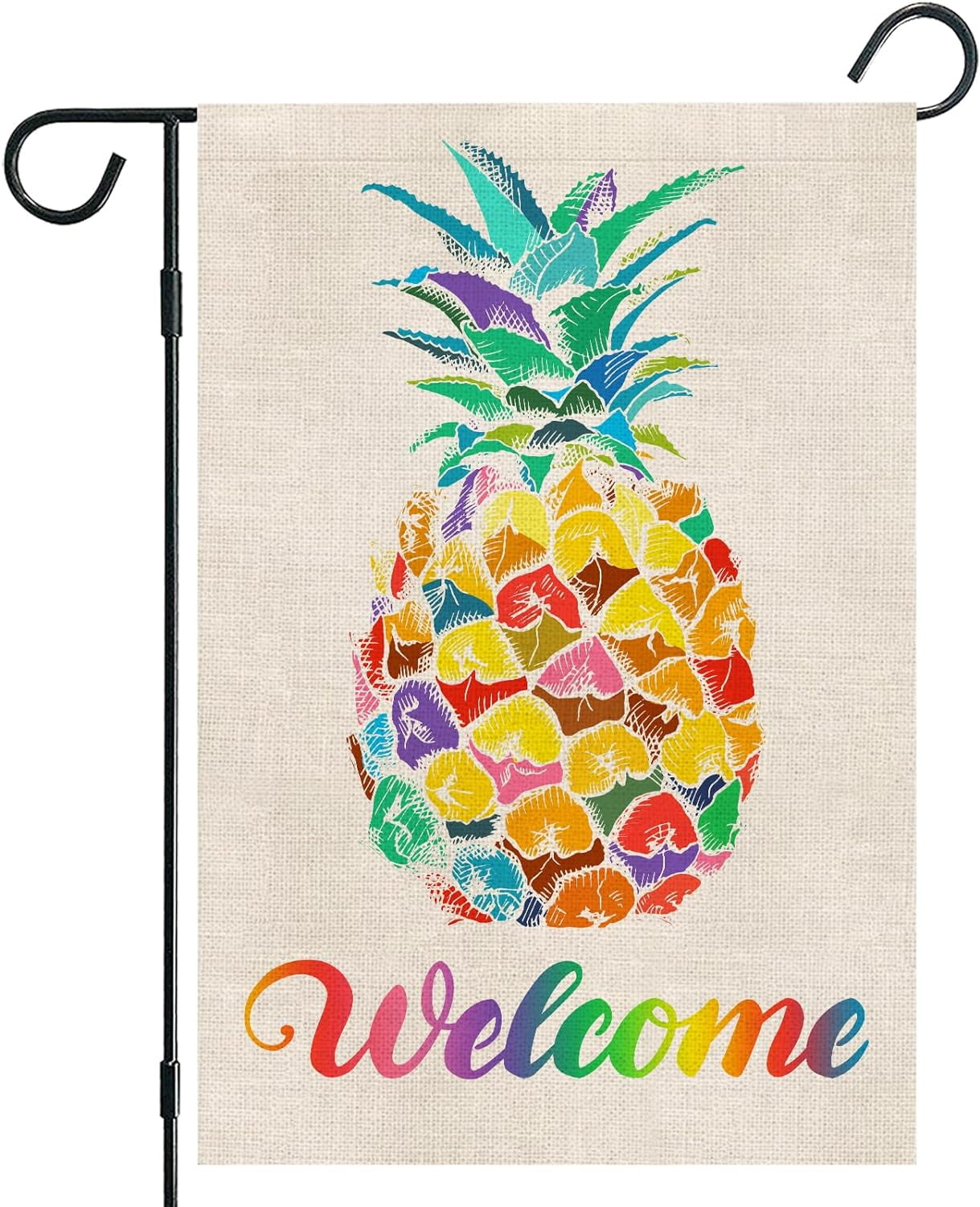 Pineapple Garden Flag Brightly Colored Summer Fruit Nordic Style Small ...