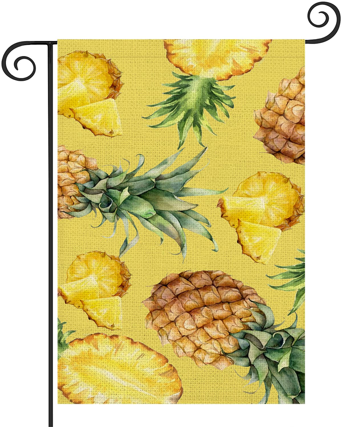 Pineapple Garden Flag Vertical Double Sided Yellow Pineapple Slice ...