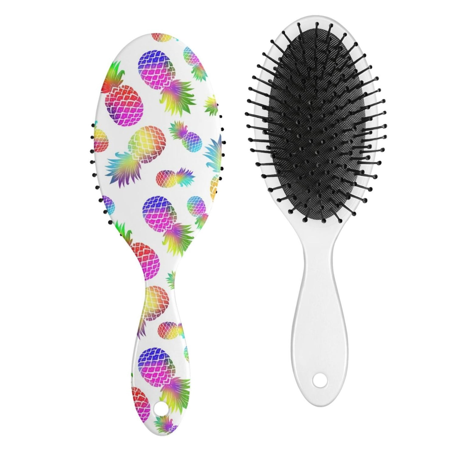 Pineapple Hair Brush, Tropical Hawaiian Fruit Pattern Detangling Paddle ...