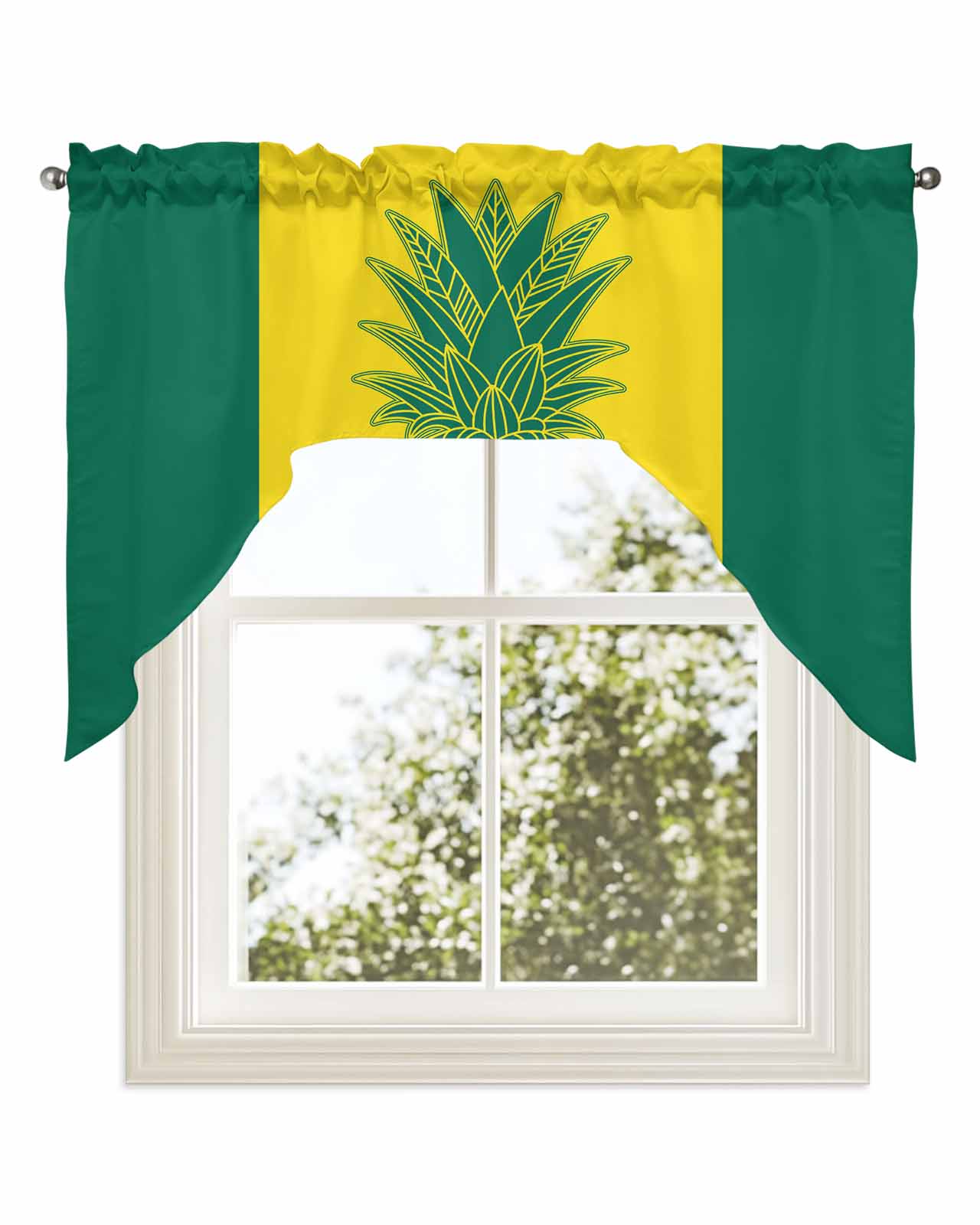 Pineapple Kitchen Curtains Swag Valance For Windows Bathroom Cafe Boho