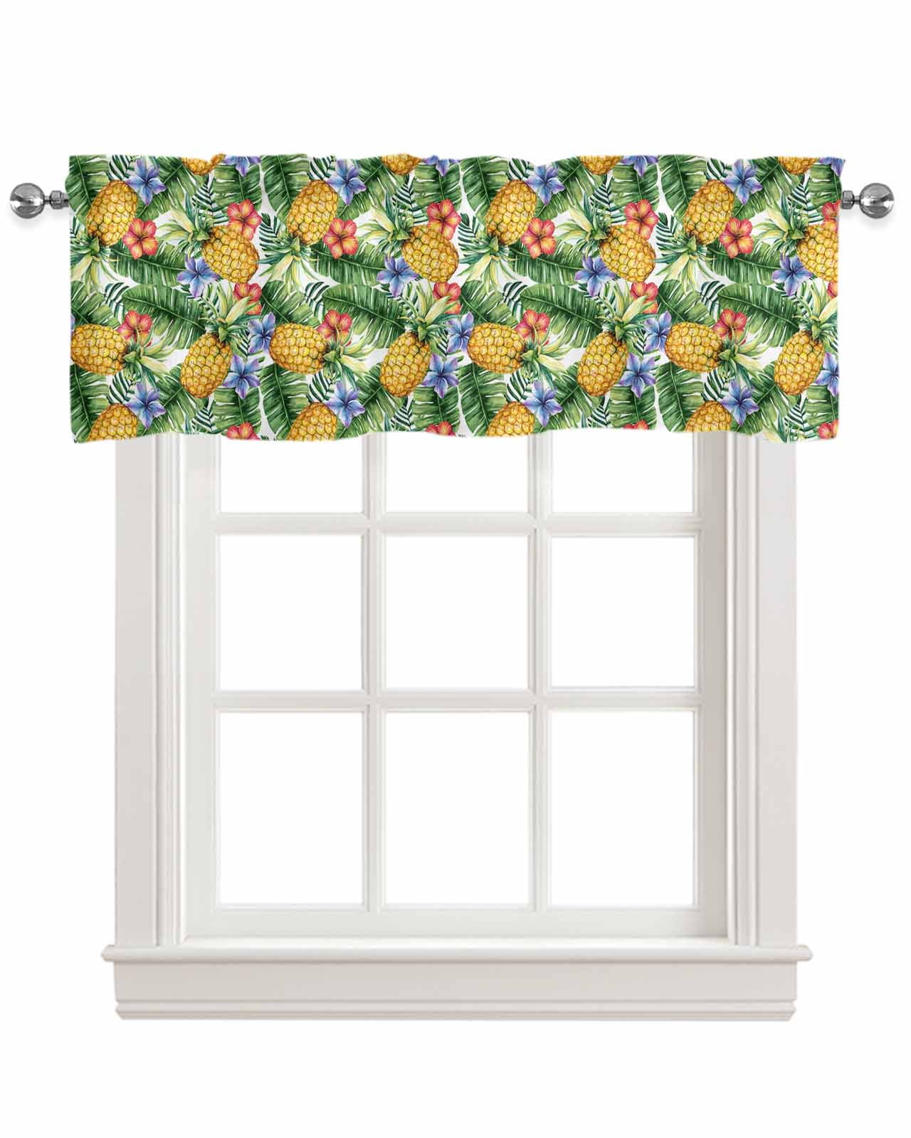 Pineapple Kitchen Valances for Windows Farmhouse Linen Window Valance ...