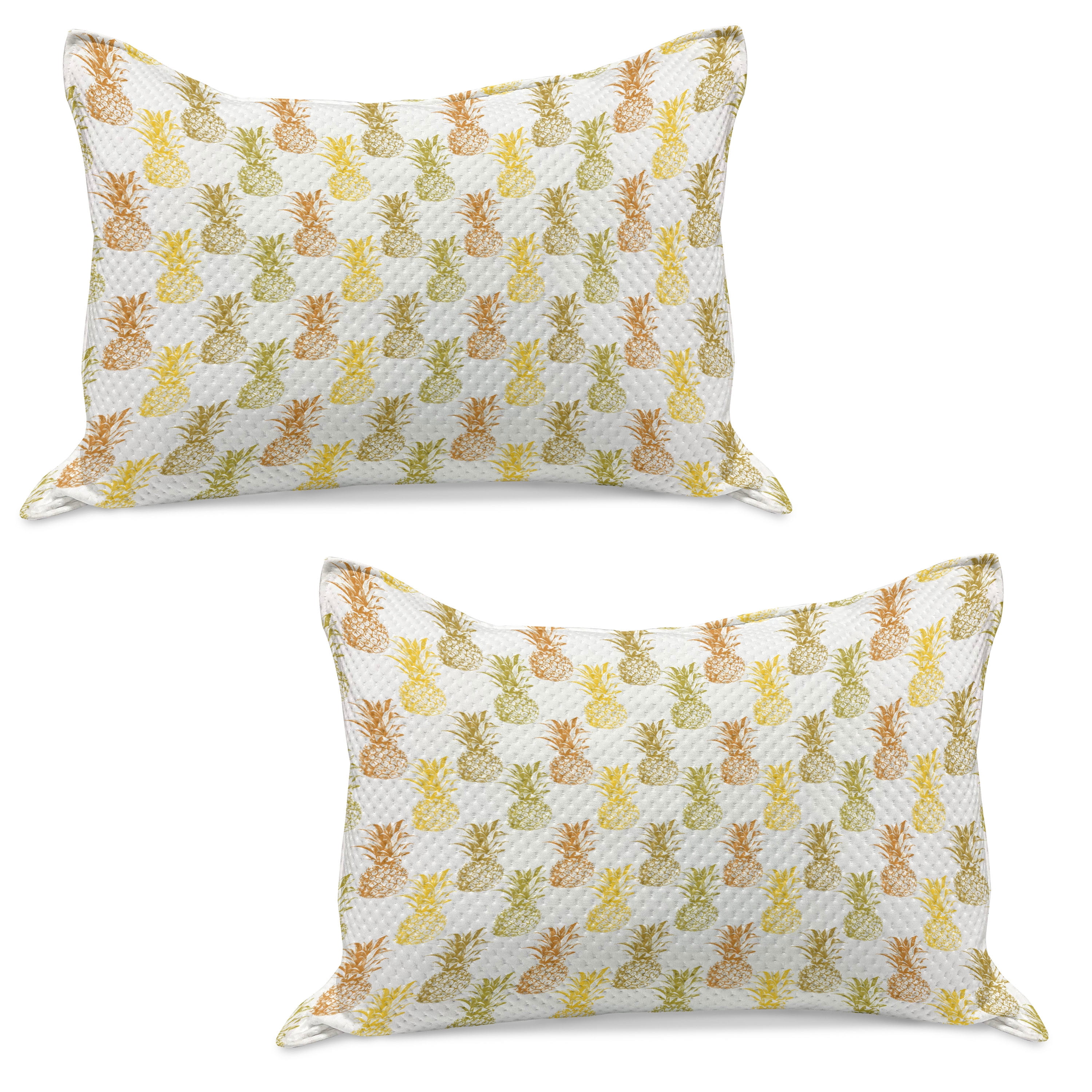 Pineapple Knitted Quilt Pillowcover Set of 2, Hand Drawn Simply ...