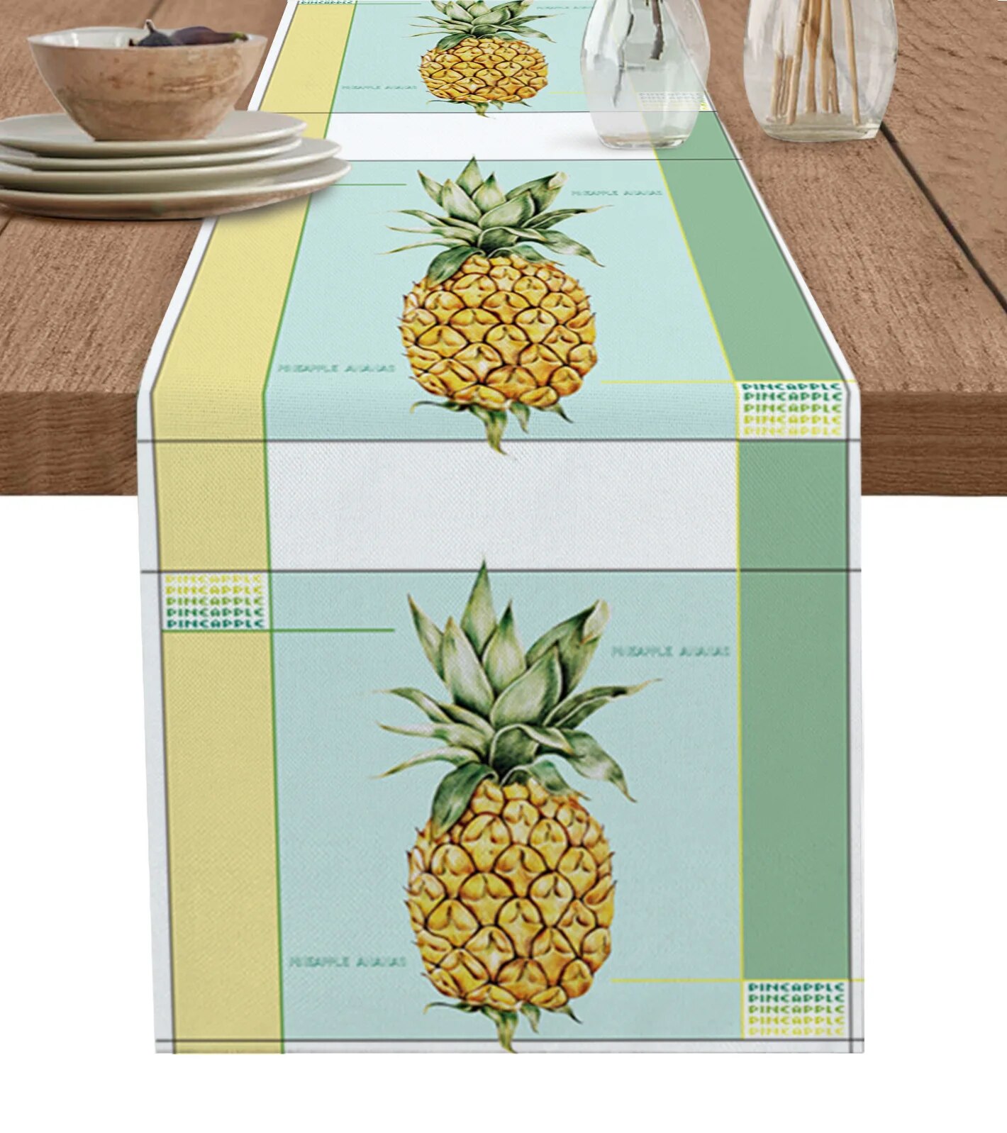 Pineapple Leaf Gradient Table Runners Wedding Table Decoration for Kitchen Decor Home Party ...