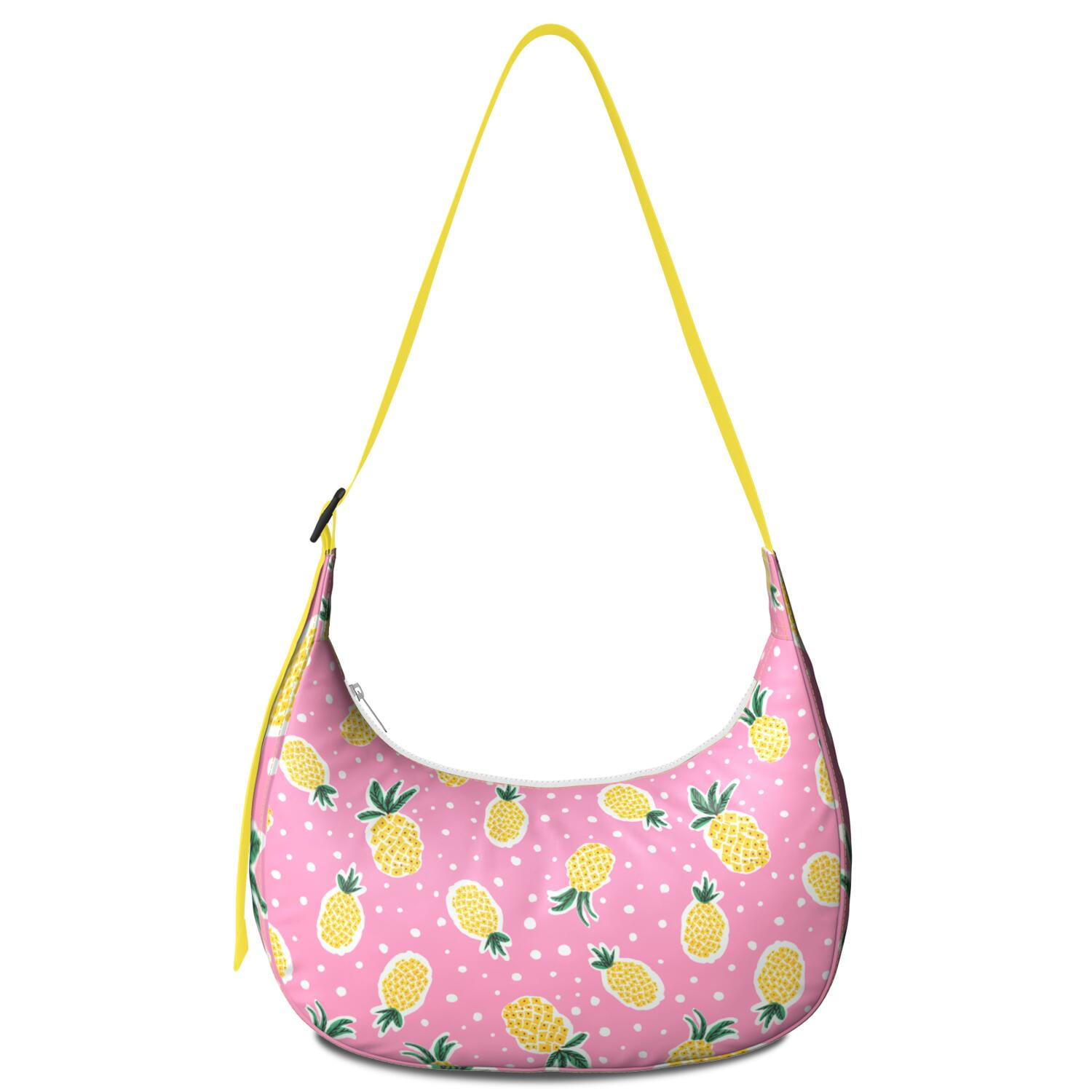 Pineapple Nylon Crescent Bag for Women Men Trendy, Medium Crossbody ...