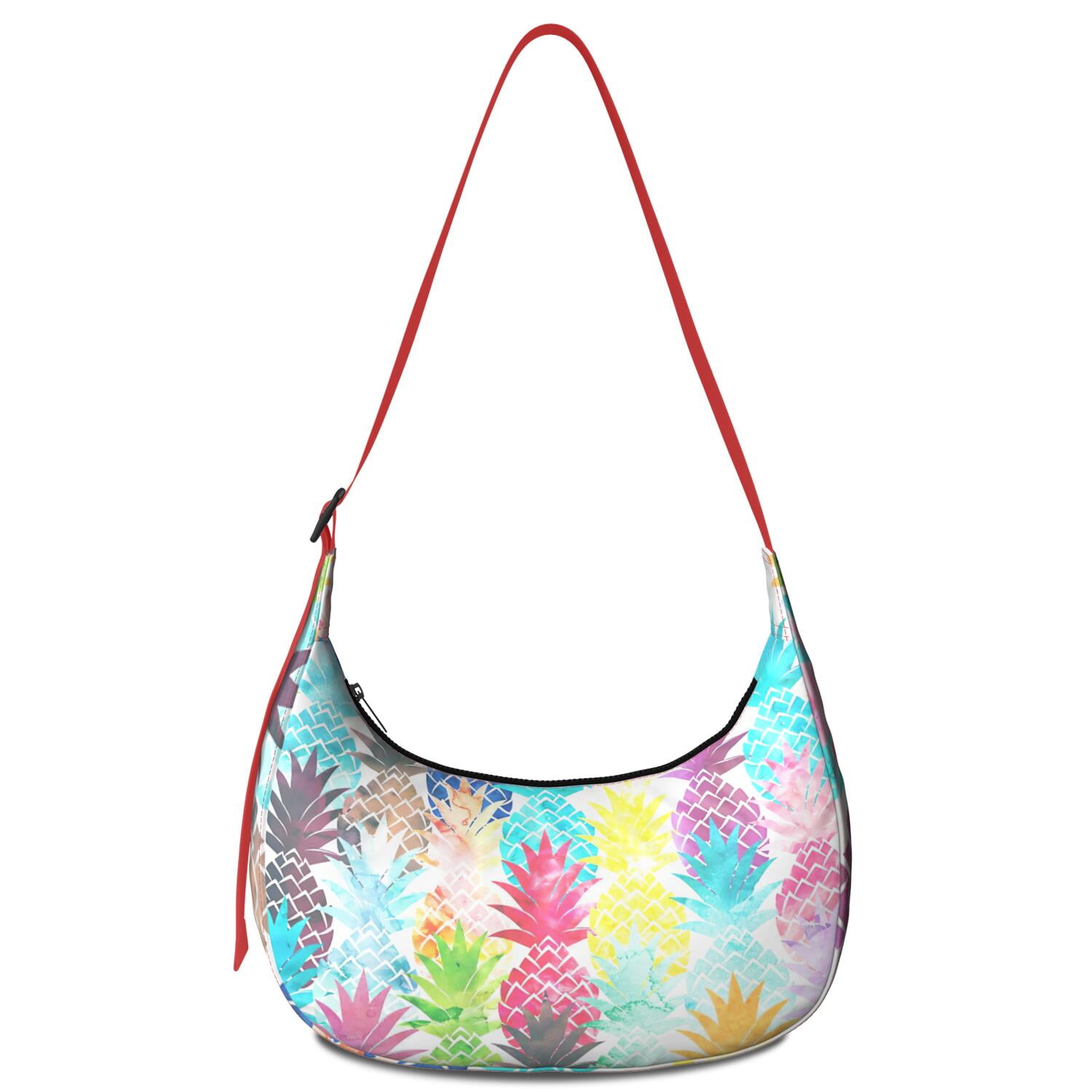 Pineapple Nylon Crescent Bag for Women Men Trendy, Medium Crossbody ...