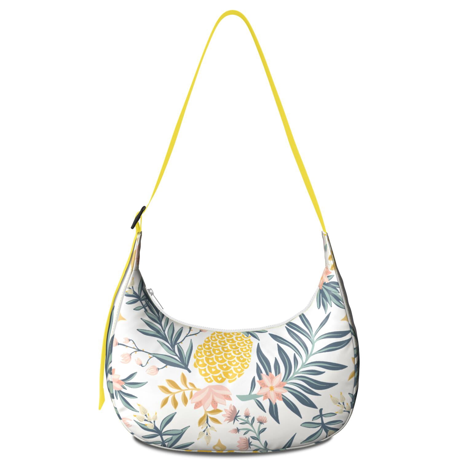 Pineapple Nylon Crescent Bag for Women Men Trendy, Medium Crossbody ...