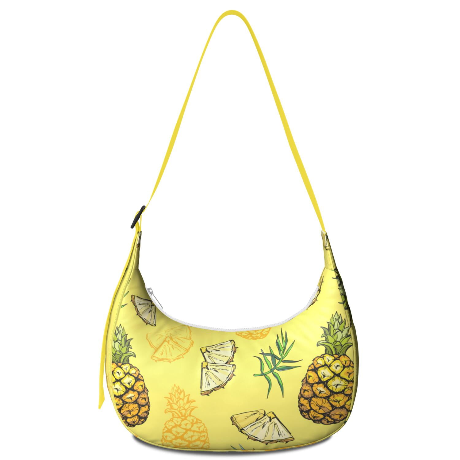 Pineapple Nylon Crescent Bag for Women Men Trendy, Medium Crossbody ...