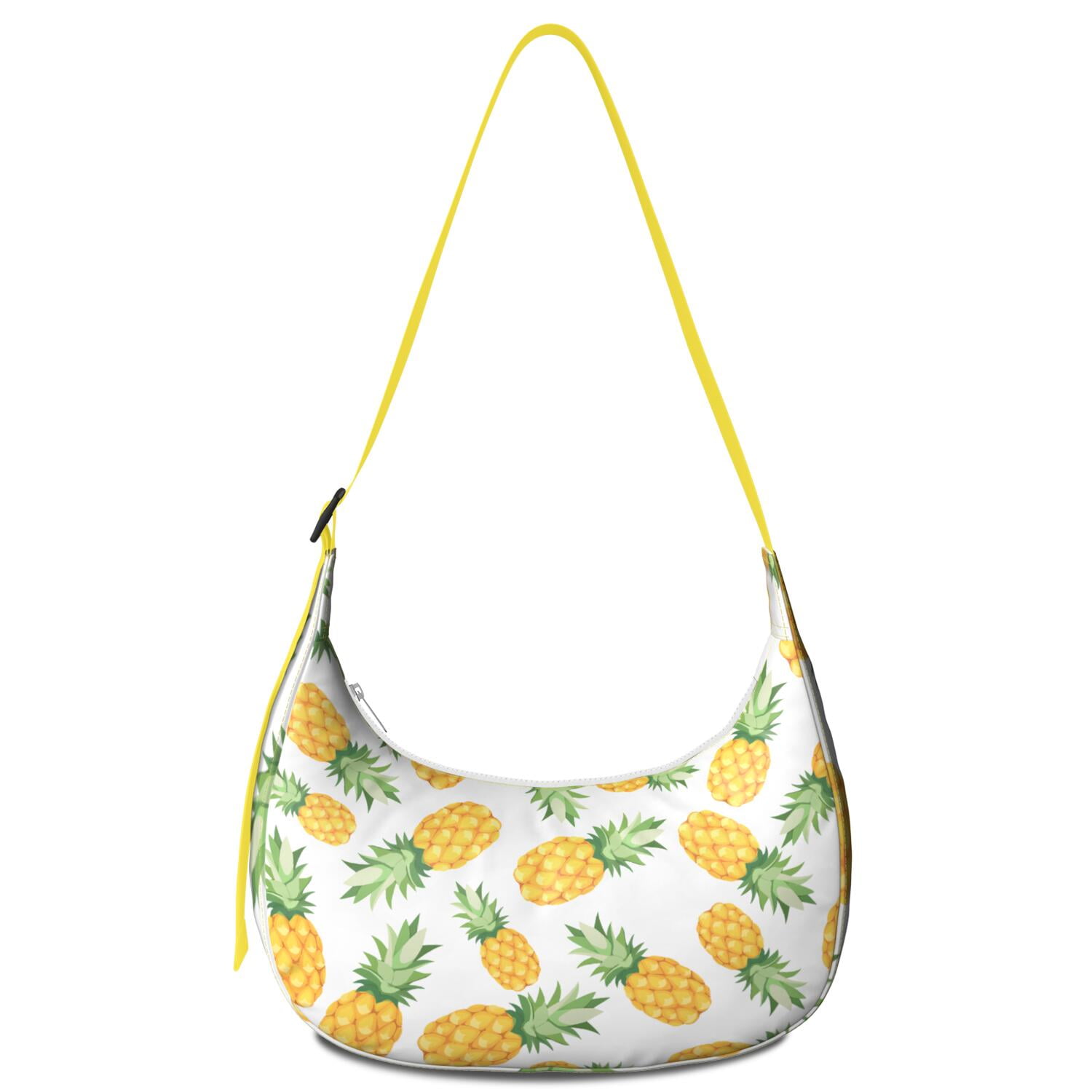 Pineapple Nylon Crescent Bag for Women Men Trendy, Medium Crossbody ...