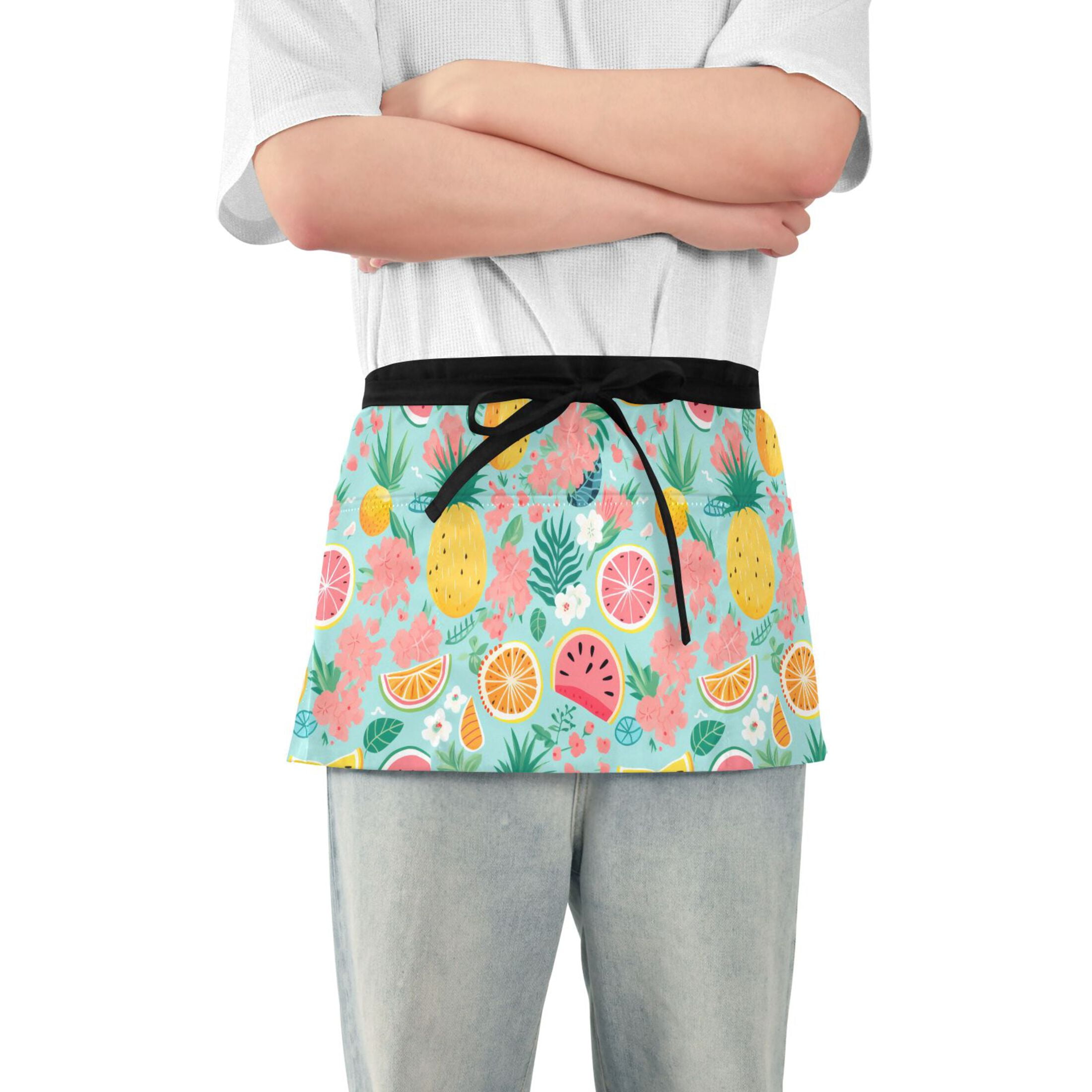Pineapple Orange Watermelon Server Apron with 3 Pockets Waterproof ...