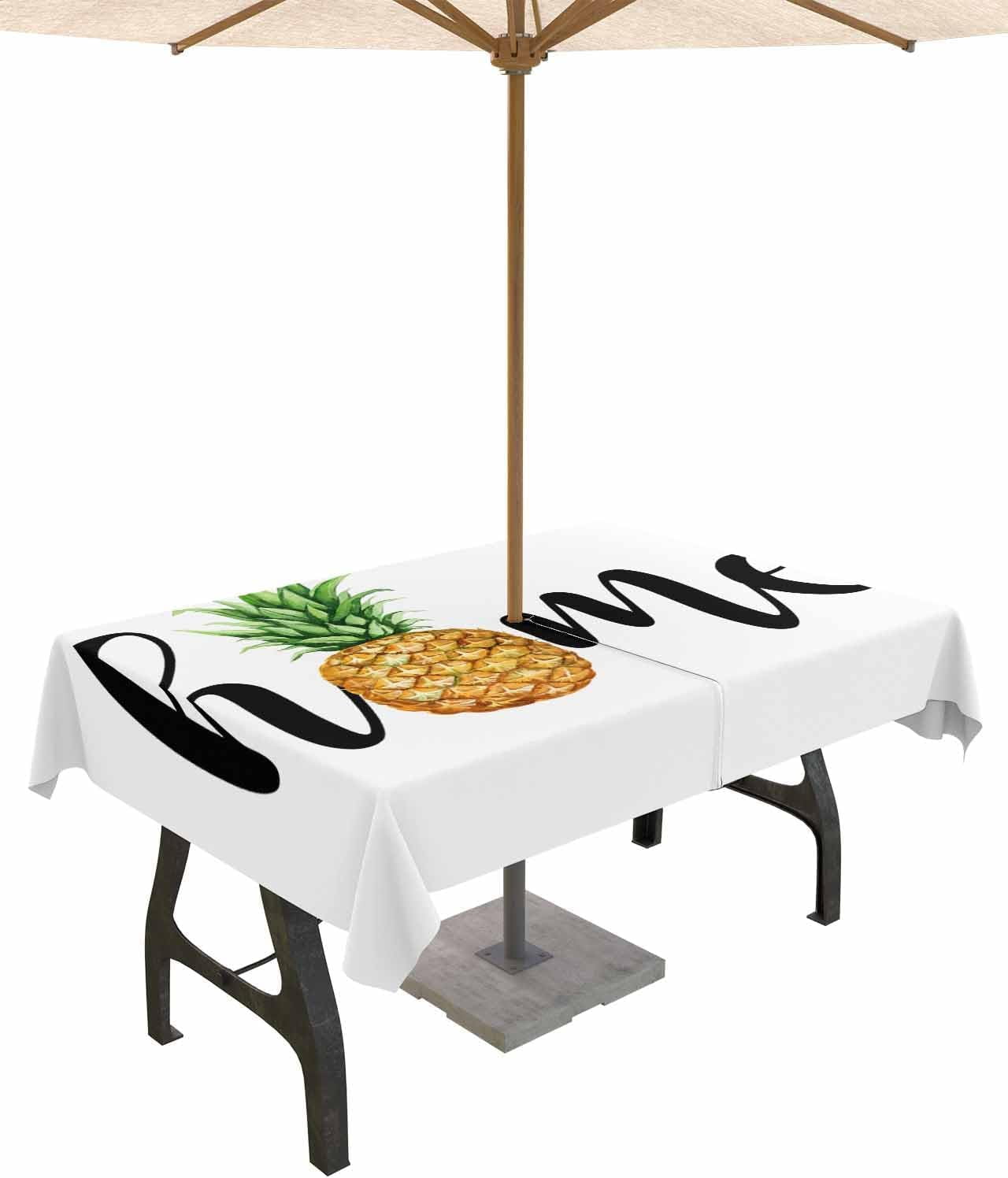 Pineapple Outdoor Tablecloth - 54 Inch Round Dining Table Cover, Home ...