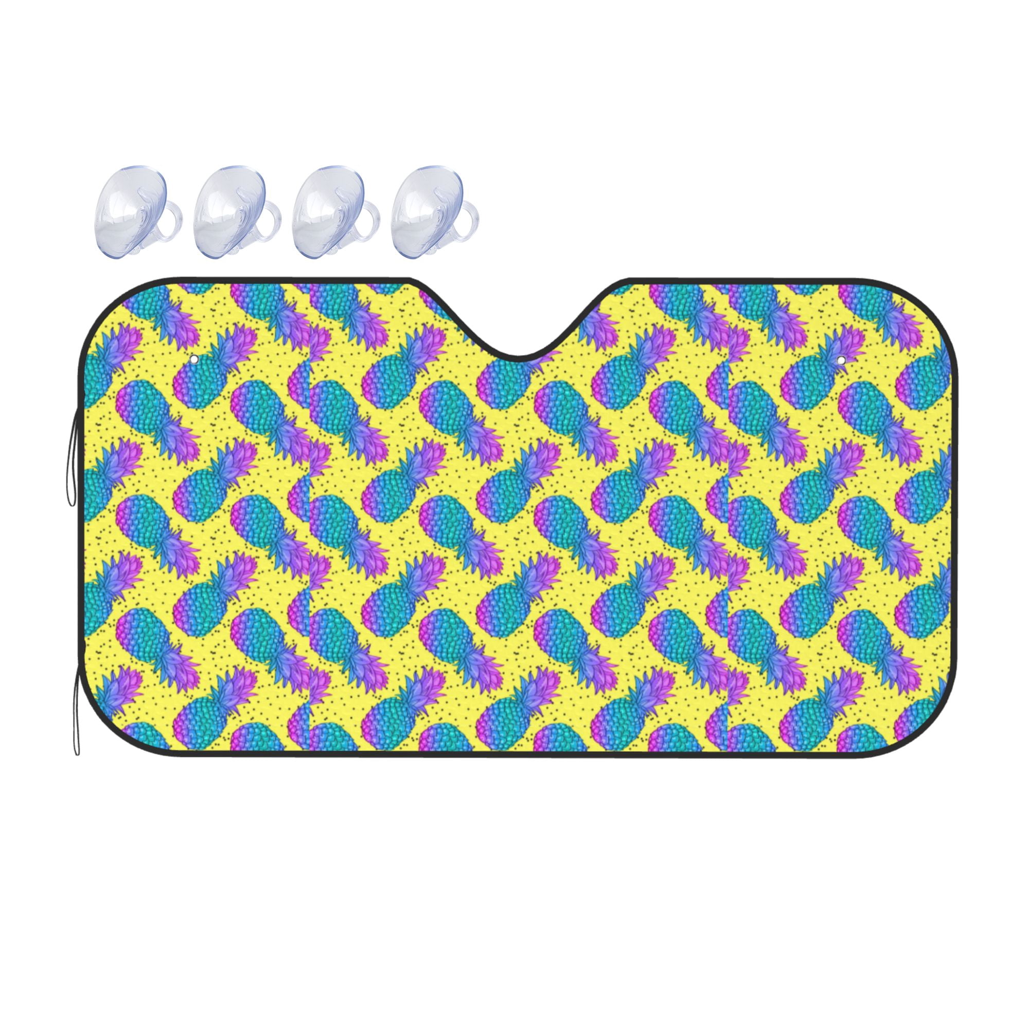 Pineapple Pattern 1-Piece Car Front Window Sunshade-Foldable for Most ...