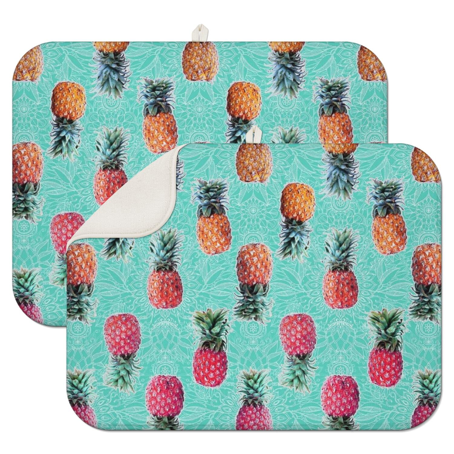 Pineapple Pattern Coffee Mat – Durable Microfiber Spill Mat with ...