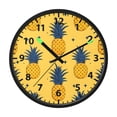 Pineapple Pattern Wall Clock 12 Inch Voice Activated Night Light Silent ...