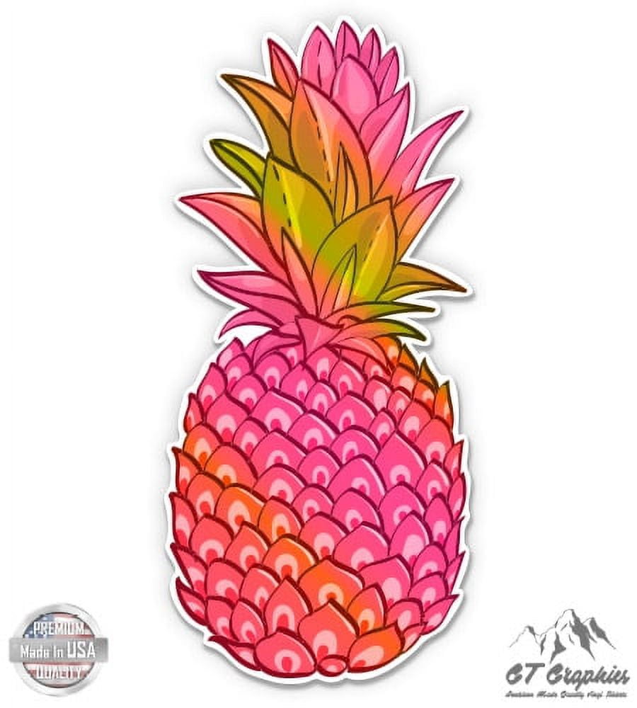 Pineapple Pink Tropical Vibes - 3" Vinyl Sticker - For Car Laptop I-Pad ...