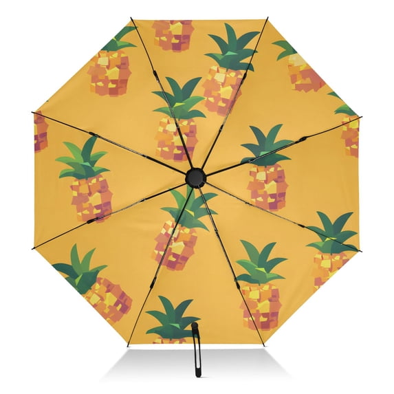 Pineapple Pixel Umbrella Folding Sun Umbrella Travel Auto Open Close ...