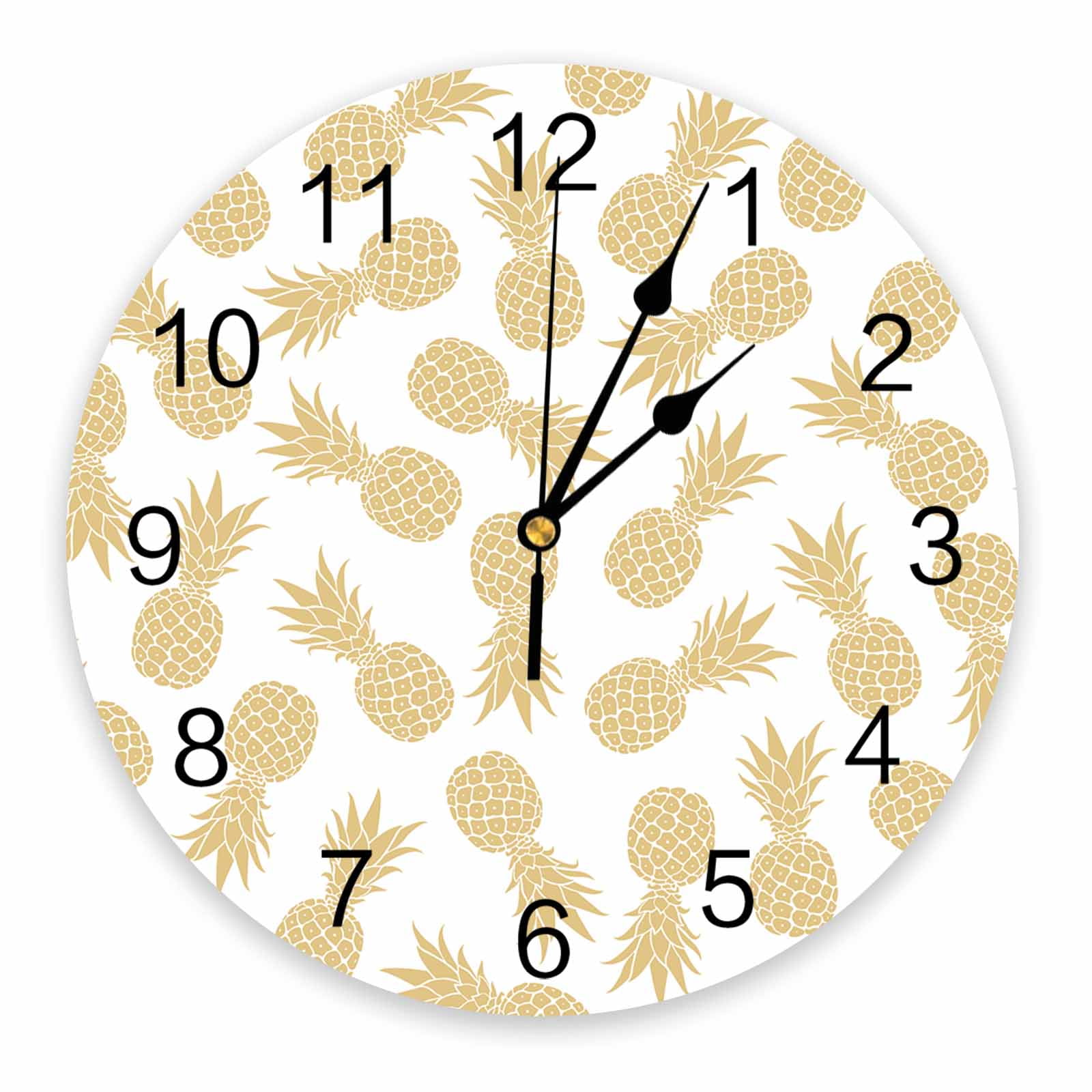 Pineapple Polka Dot Pumpkin Turtle Leaves PVC Wall Clocks Modern Home ...