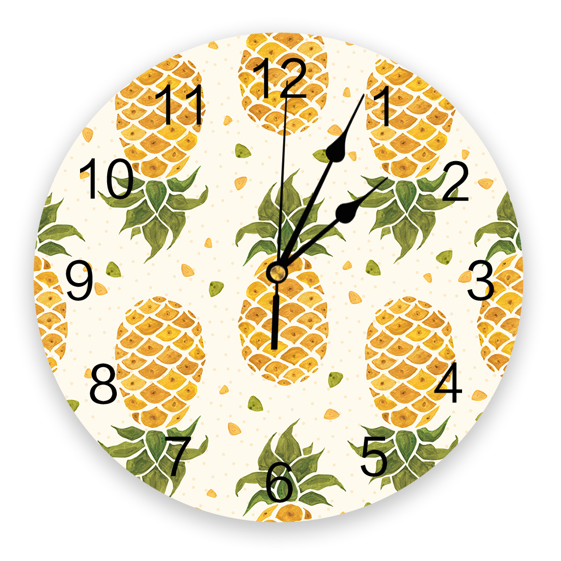 Pineapple Polka Dot Pumpkin Turtle Leaves PVC Wall Clocks Modern Home ...