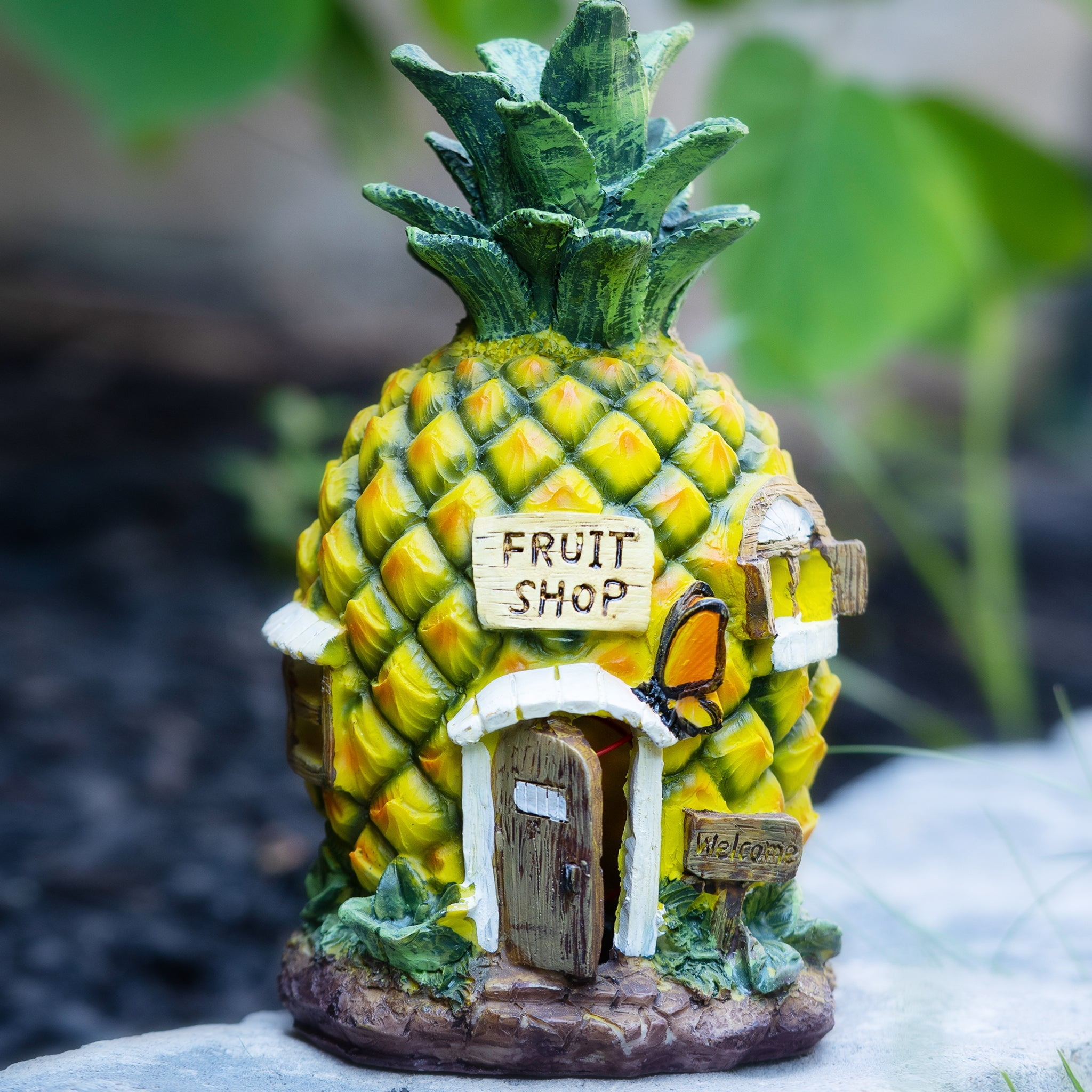 Pineapple Shop Garden Ornament, Solar Powered Light, Garden Decoration, Unique Gift for ...
