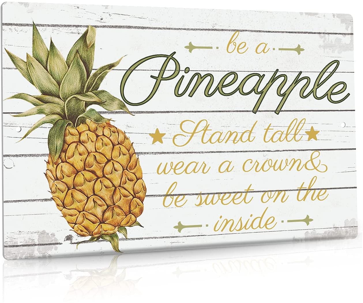 Pineapple Sign, Summer Fruit Wall Art Decorations for Kitchen, Cafe Bar ...