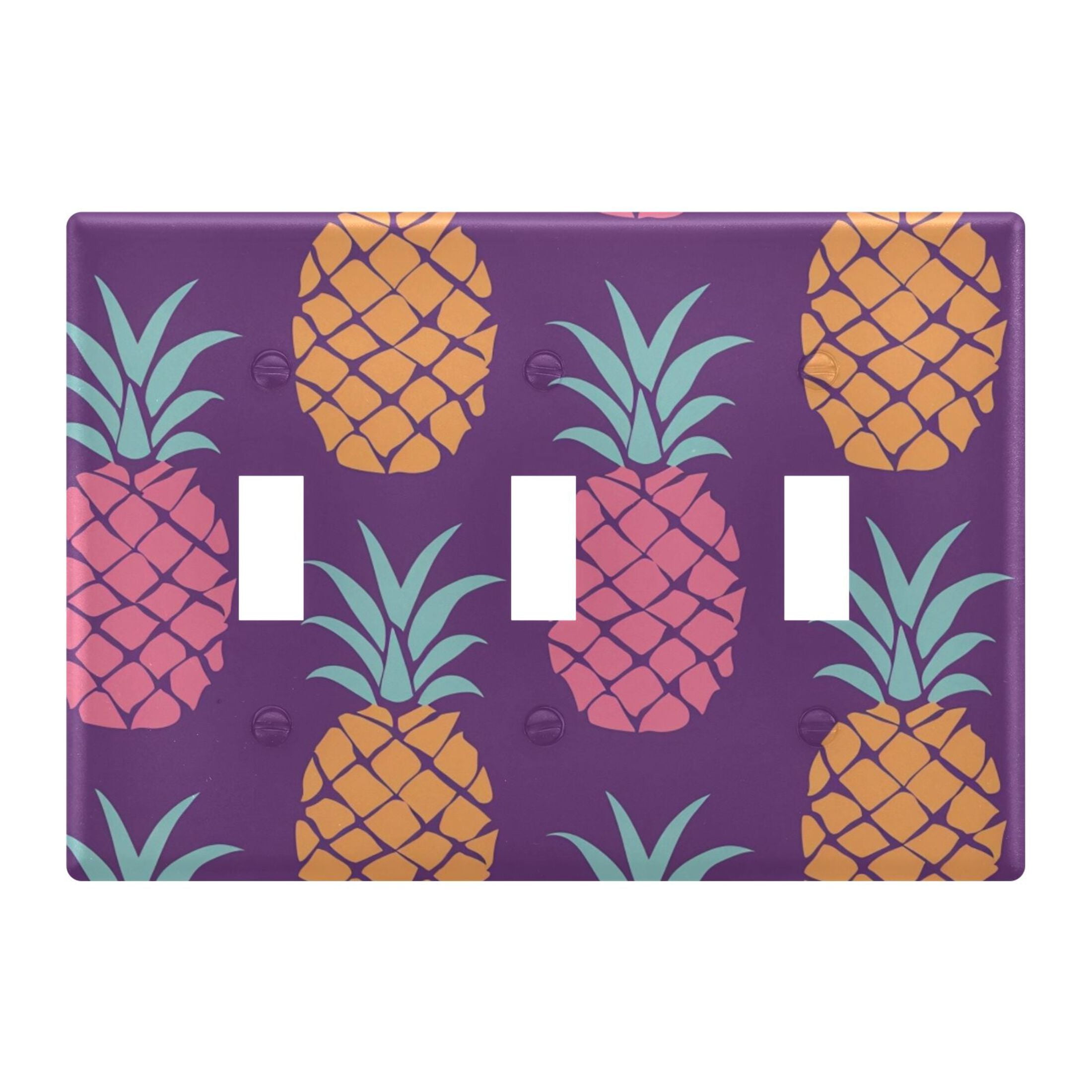 Pineapple Silhouette Light Switch Plate Covers 3 Gang Wall Plate ...