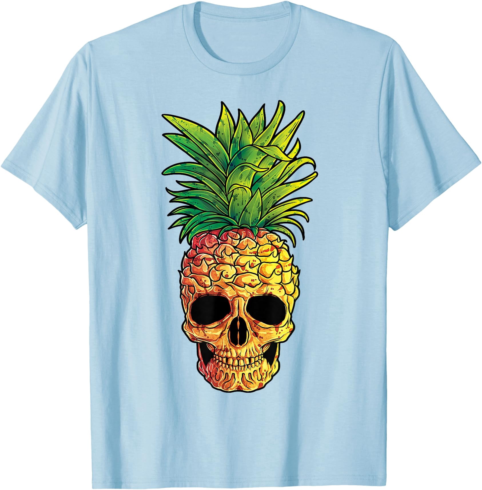 Pineapple Skull Aloha Beaches Hawaiian Hawaii Goth Summer Softstyle ...