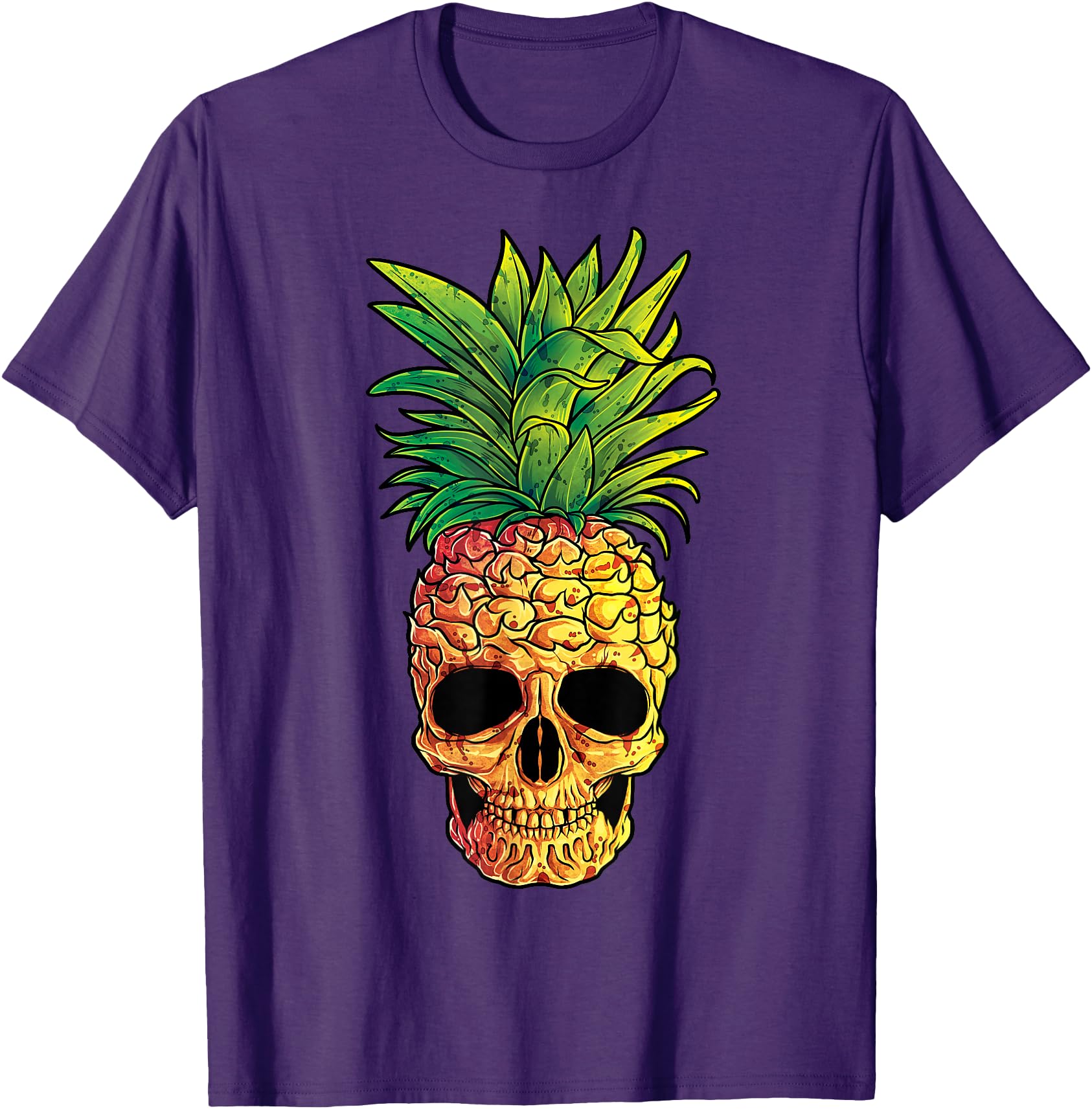 Pineapple Skull Aloha Beaches Hawaiian Hawaii Goth Summer Softstyle ...