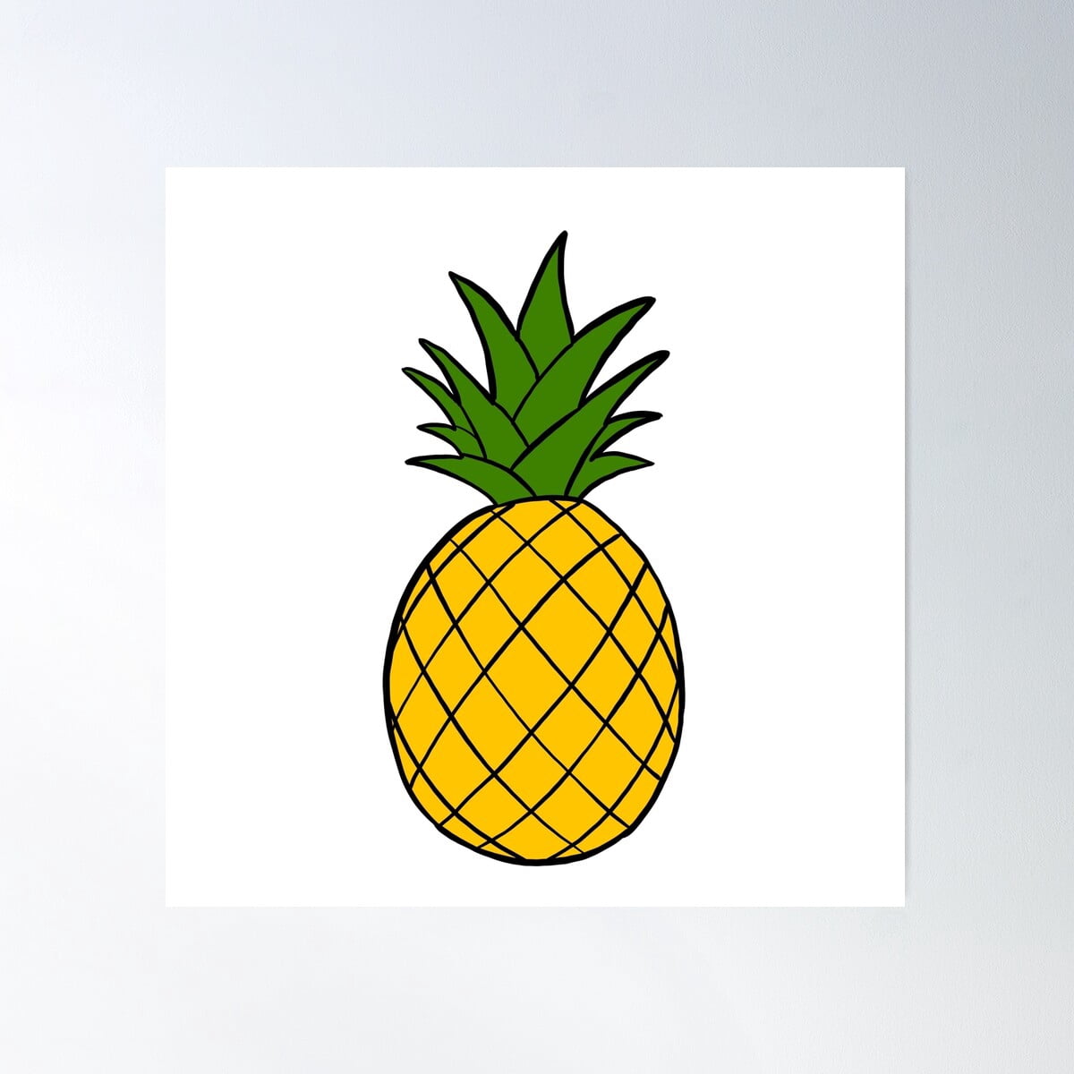 Pineapple Sticker Poster Wall Art, Modern Wall Decor For Living Room ...