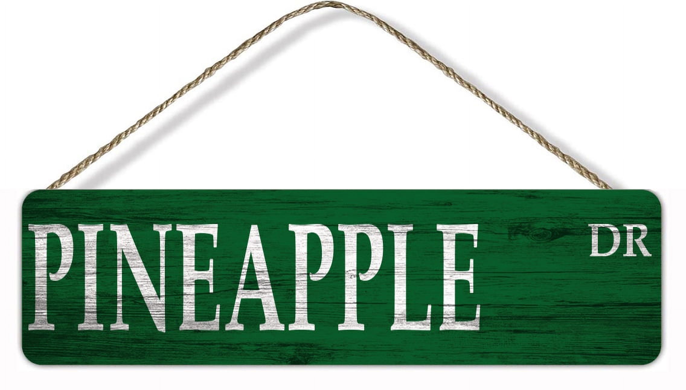 Pineapple Street Signs Wooden Hanging Sign Plaque With Rope Wall Decor ...