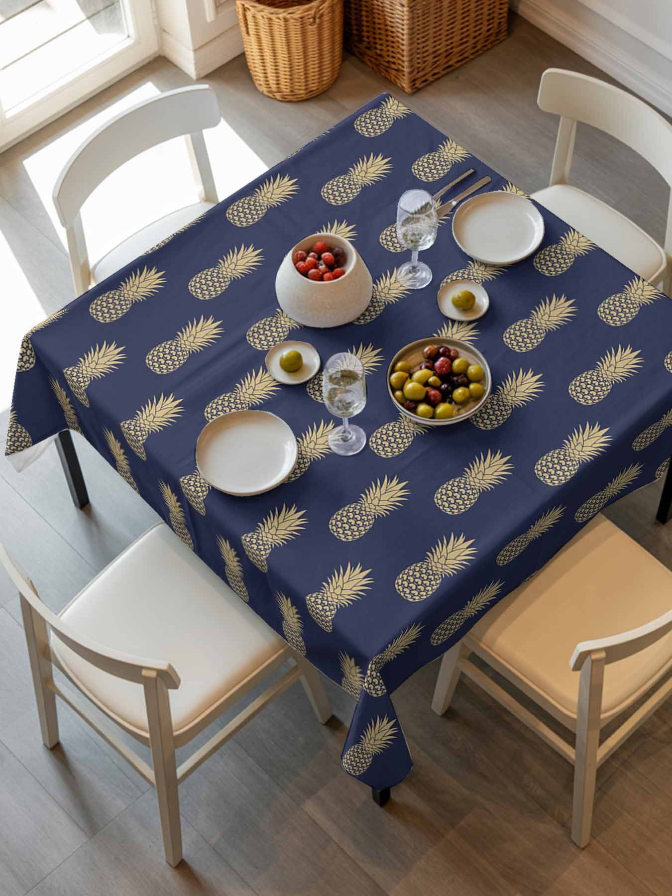 Pineapple Tablecloth Square Table Cloth 60x60 ,Waterproof Outdoor Table ...
