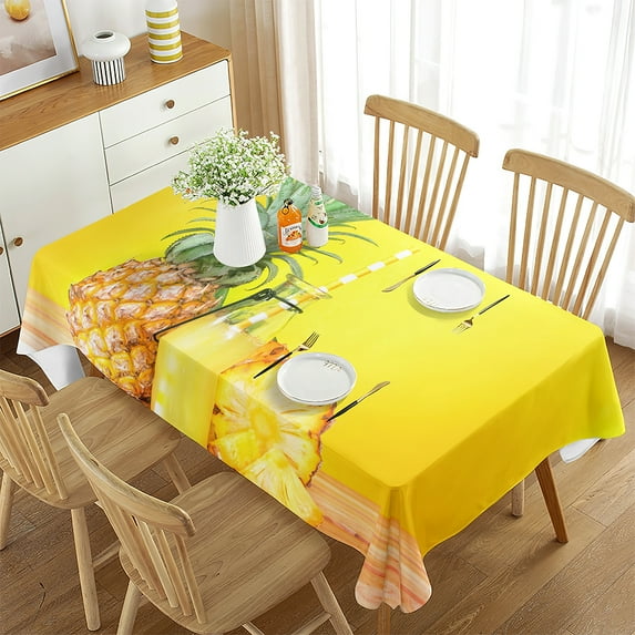 Pineapple Tablecloth Yellow Pineapples Table Cloth Outdoor Indoor Use ...