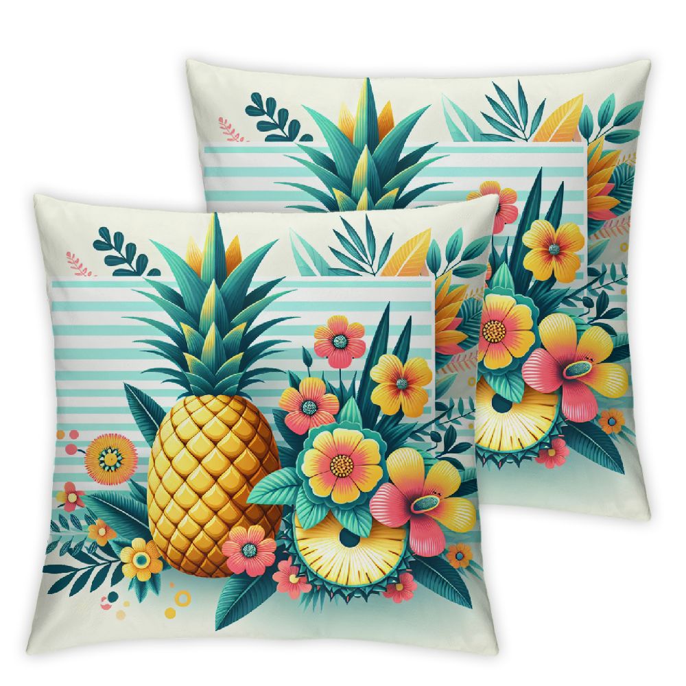 Pineapple Throw Pillow Covers Tropical Fruit Summer Decorative Pillows ...