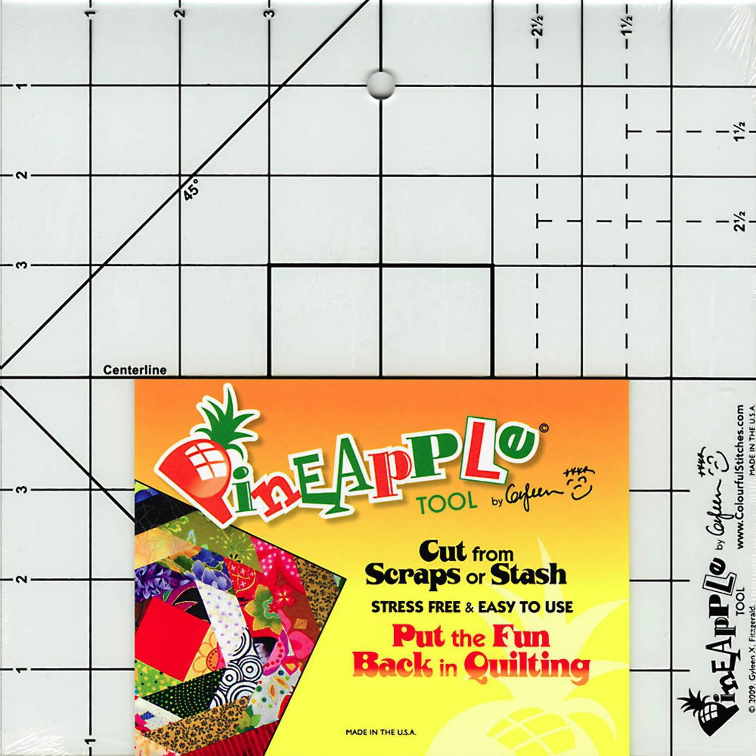 Pineapple Tool Quilt Template by Gyleen X Fitzgerald for Colourful ...