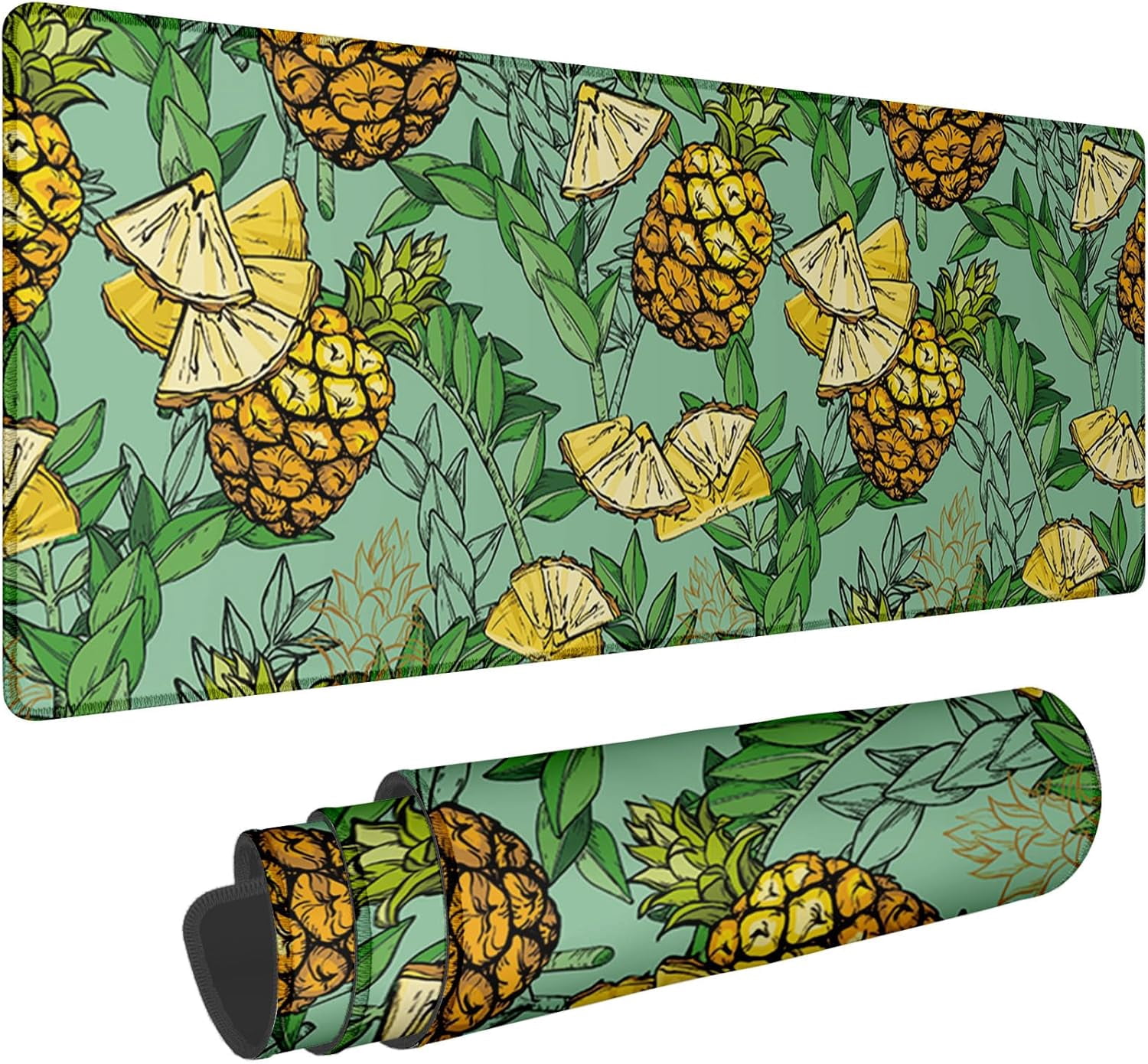 Pineapple Tropical Fruit Computer Mouse Pad 31.5x12 Inch Mint Green ...