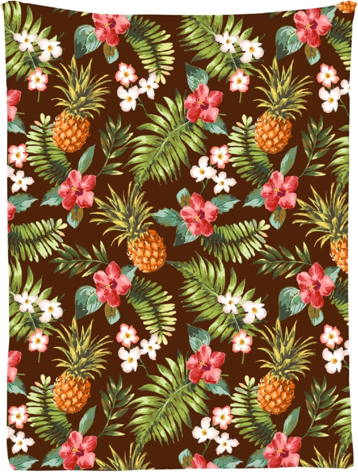 Pineapple Tropical Super Soft Micro Fleece Blankets Quilt Plush ...