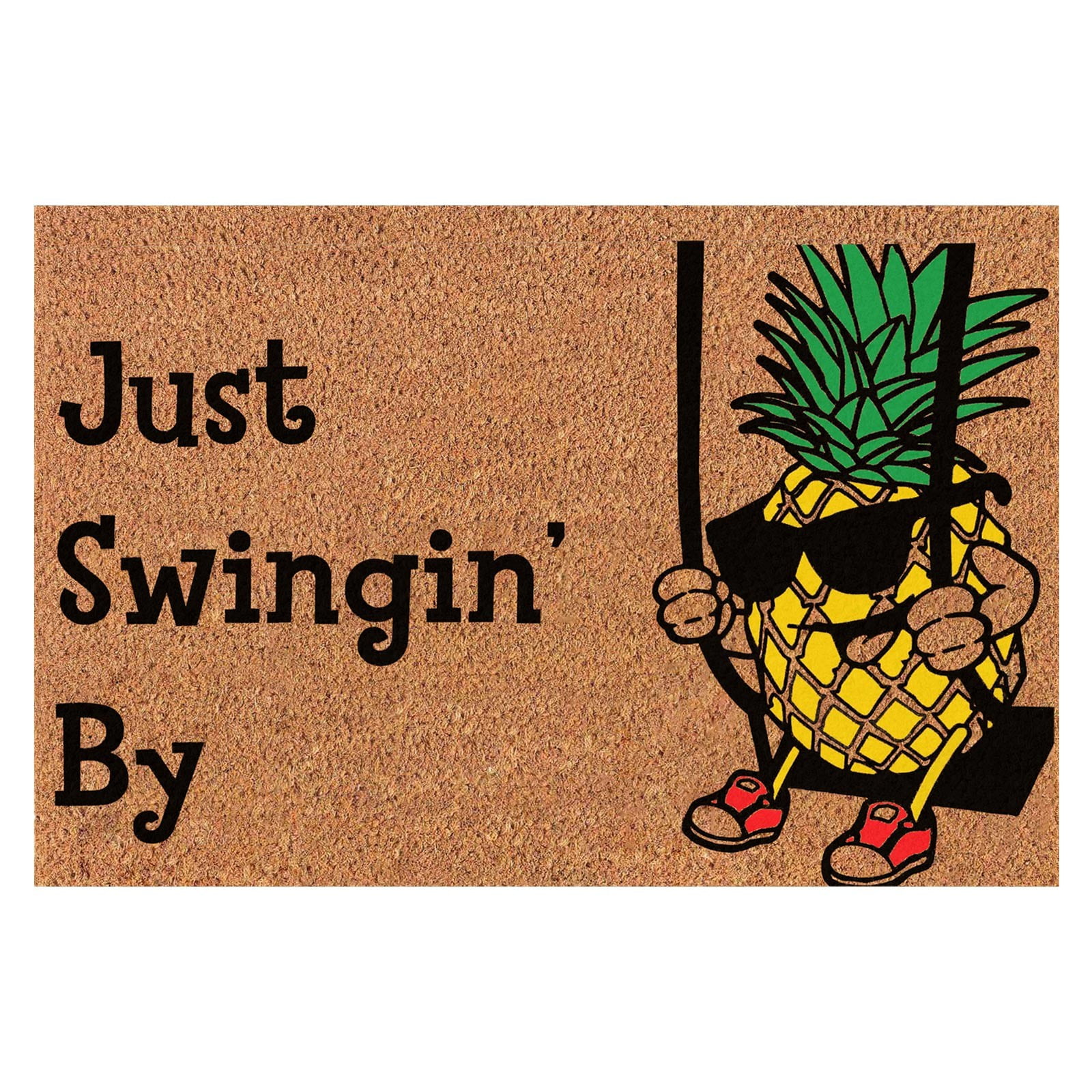 Pineapple Welcome Mat Natural Coir Door Mat Rug for Entryway Indoor ...