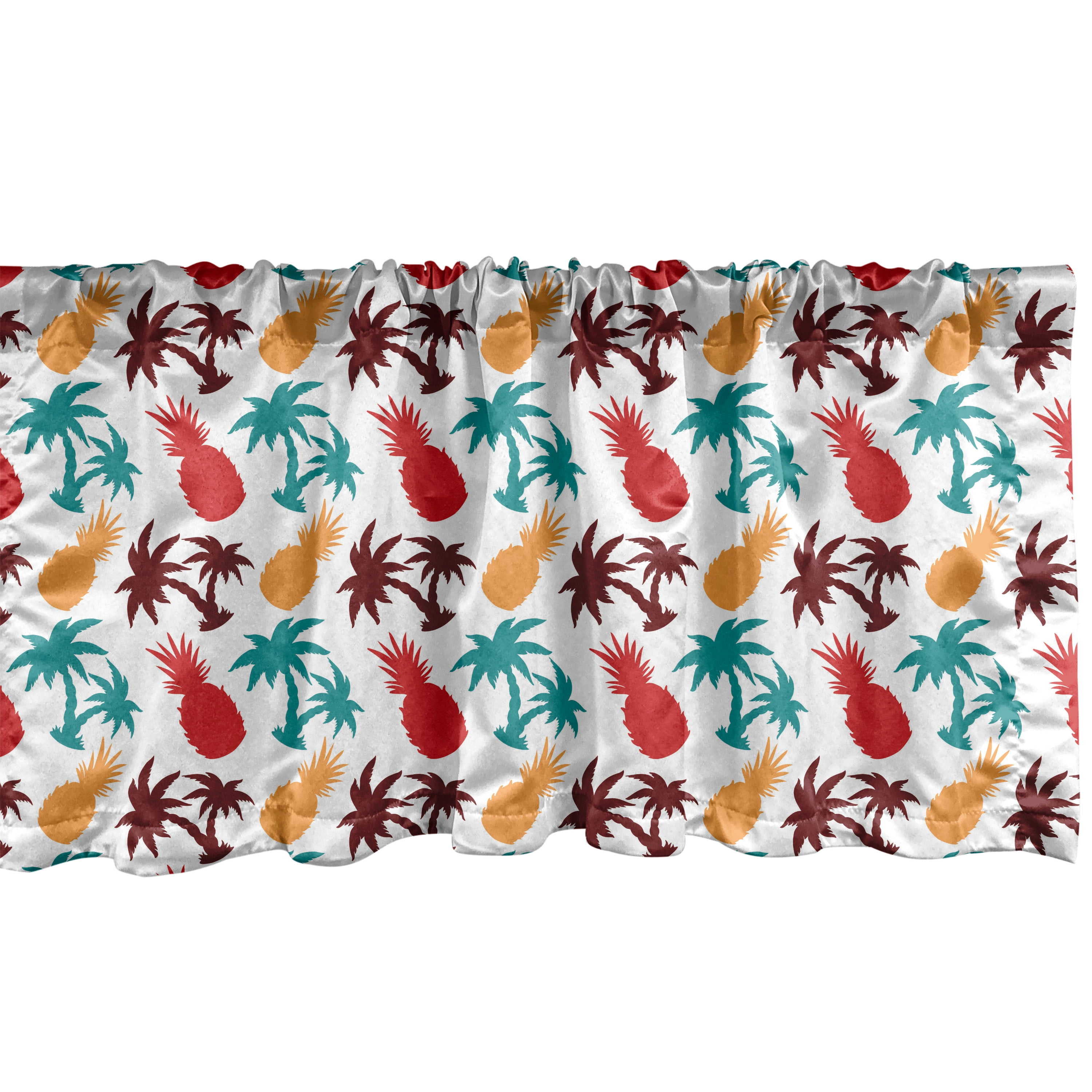 Pineapple Window Valance Pack of 2, Lively Multi-Colored Tropical ...
