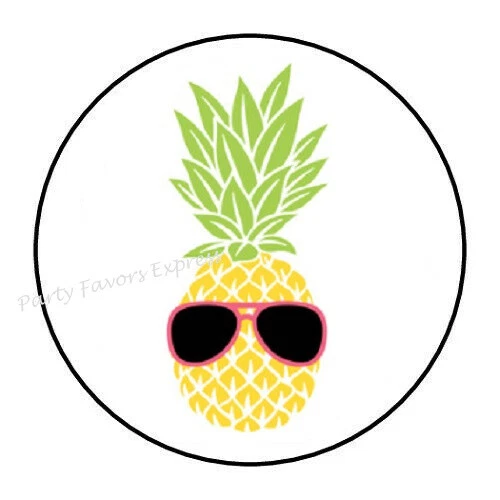 Pineapple With Sunglasses Stickers Party Favors Phone Decal Water ...