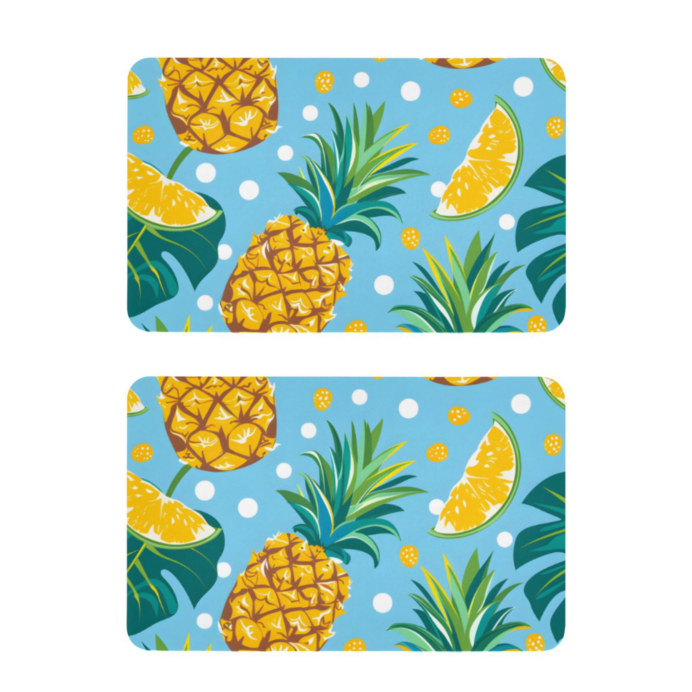 Pineapple and Dots Refrigerator Magnet Stickers Square Fridge Magnetic ...