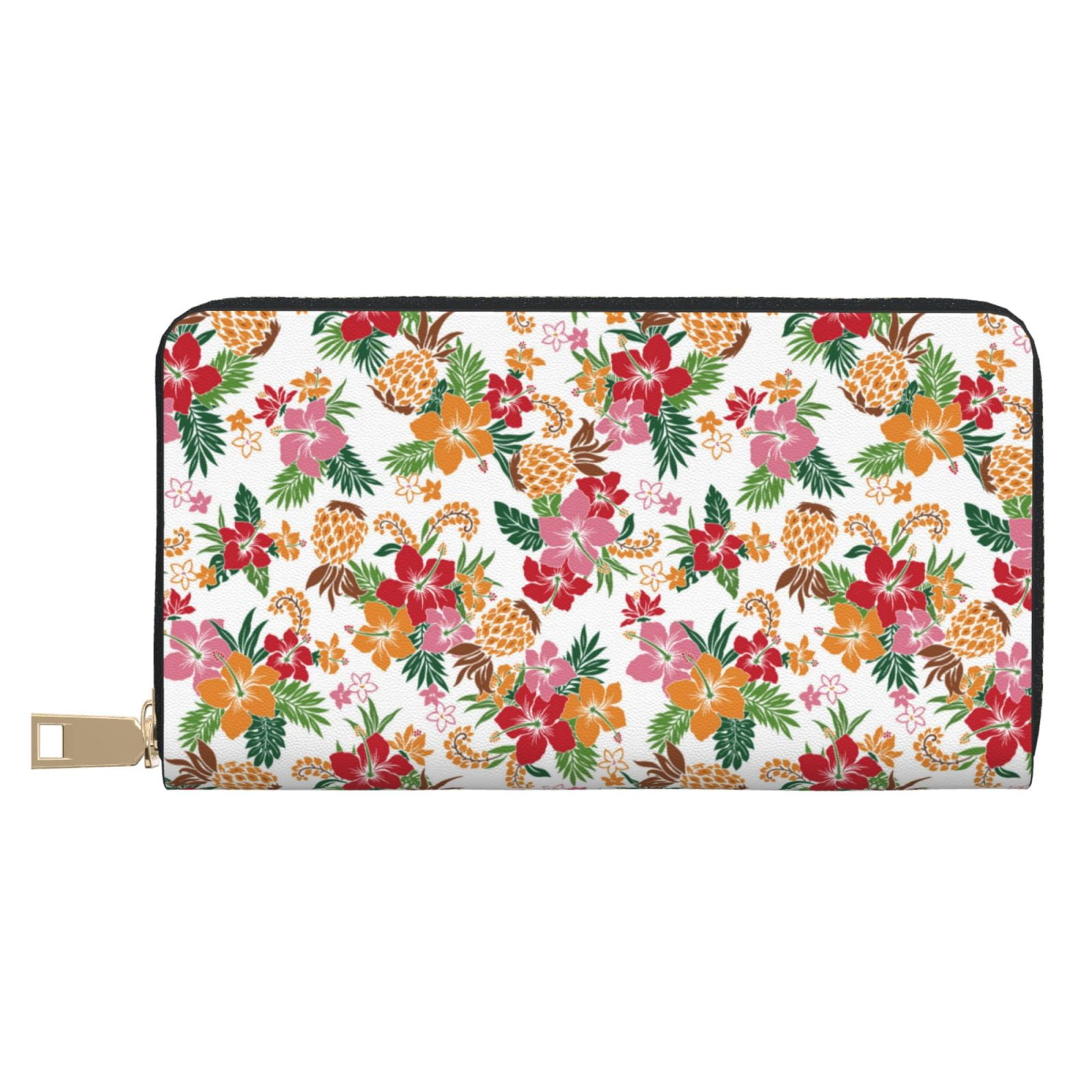 Pineapple flower Wallet Women, Leather Bifold Multi Card Wallet, Women ...