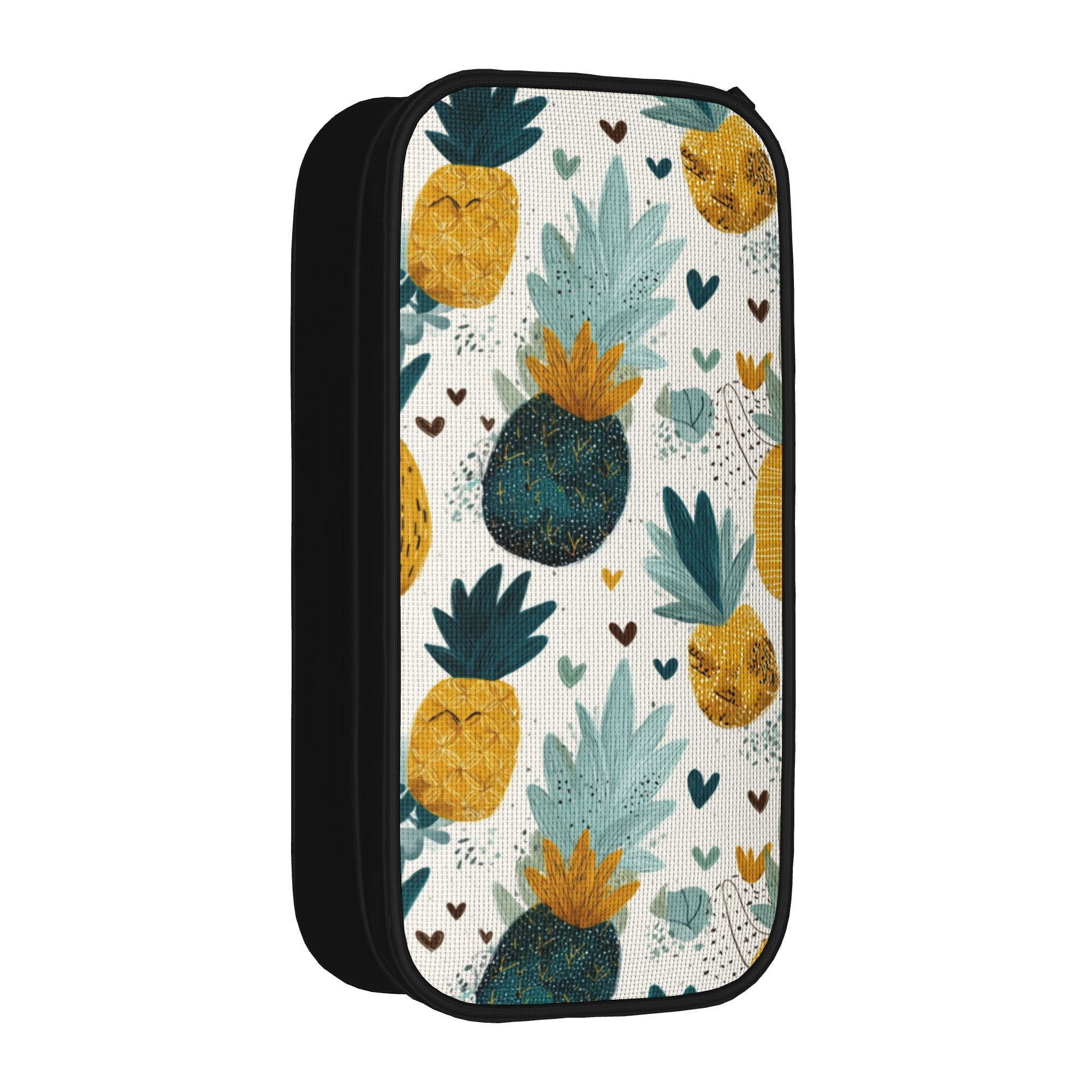 Pineapple pattern designPencil Case,Double Layer Pencil Pouch Organizer ...