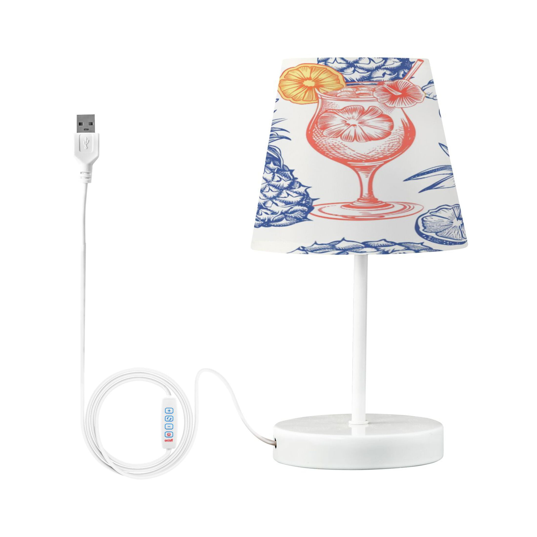 Pineapple with Drink Desk Lamp LED Table Nightstand Lamps with 3 Color ...