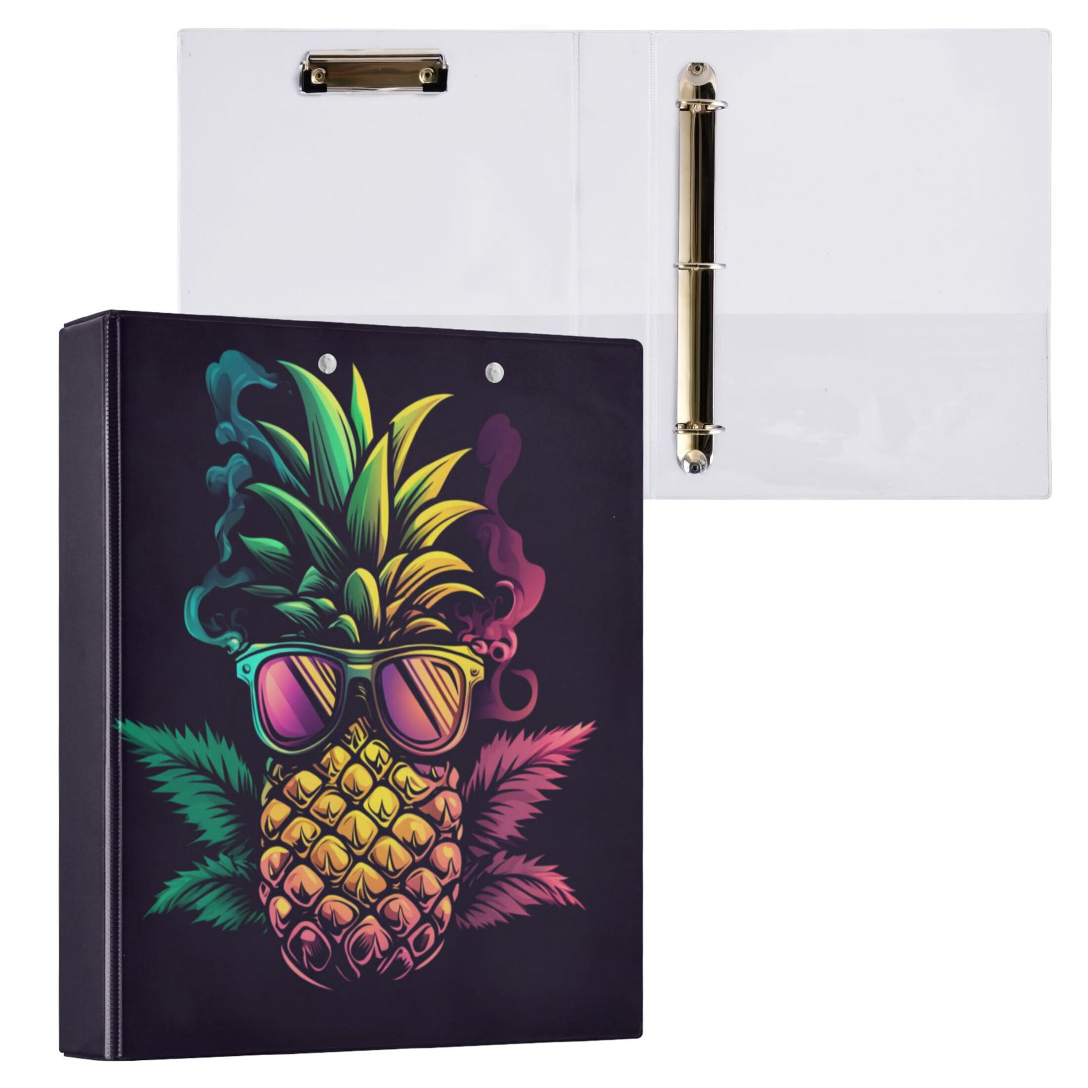 Pineapple with Sunglasses 3 Ring Hardcover Binders 1.5in Round Rings ...