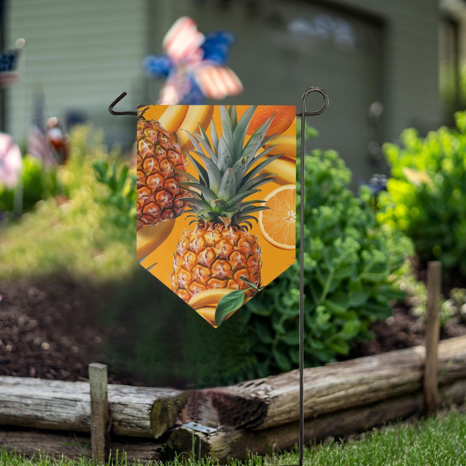 Pineapples Bananas Oranges Garden Flag 18" x 12.5" Double Sided Yard ...