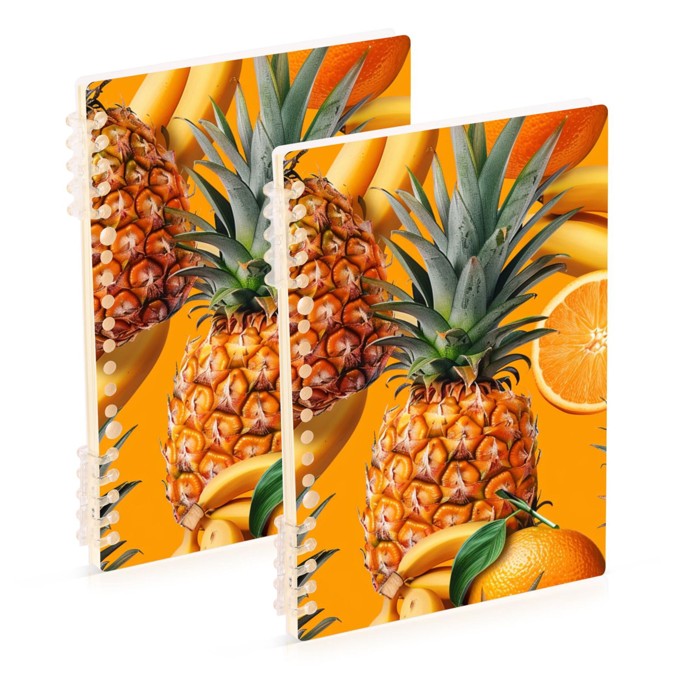 Pineapples Bananas Oranges Ring Binder Notebook Journey Note Diary College Ruled Spiral Notebook ...