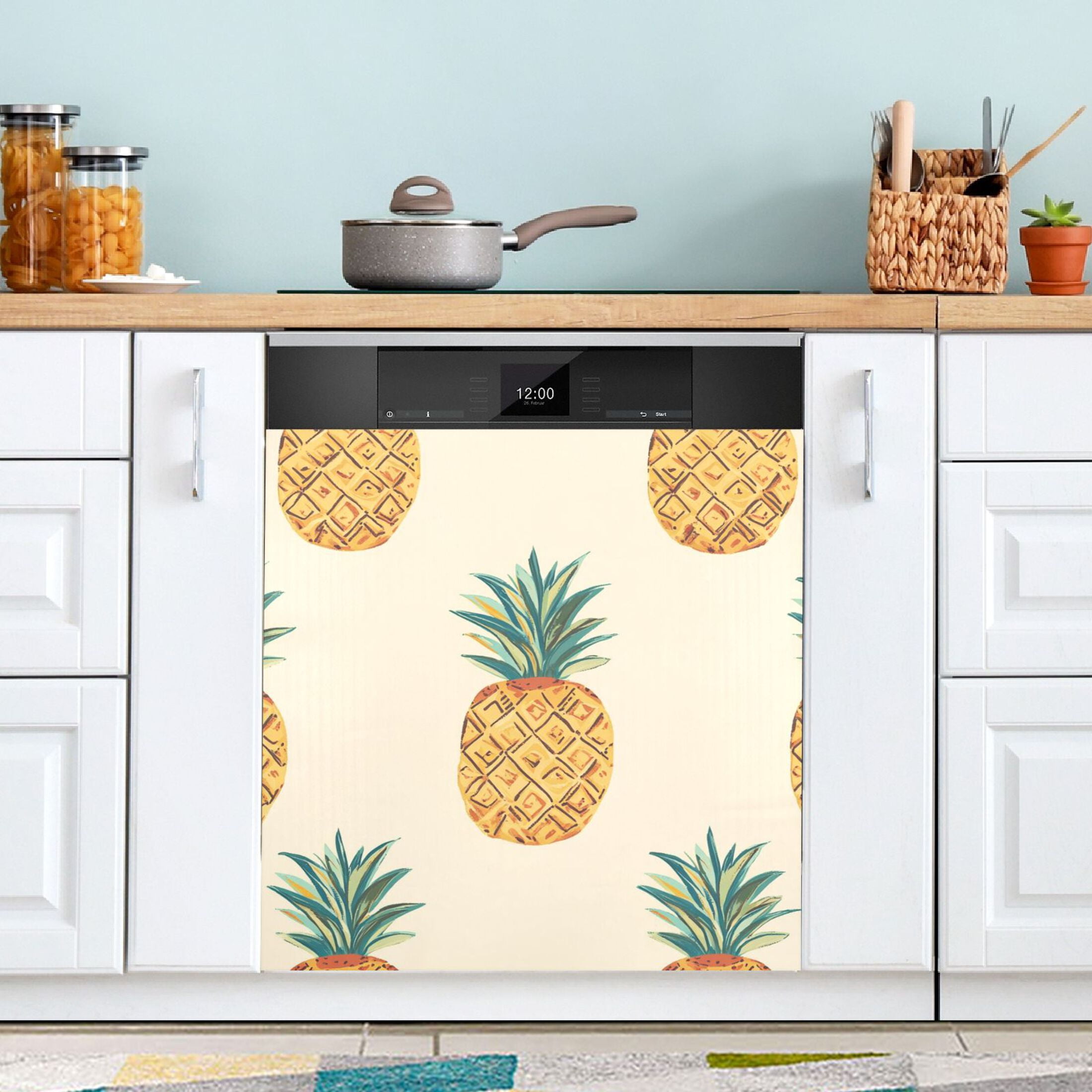 Pineapples Boho Style Dishwasher Magnet Refrigerator Magnetic Cover ...