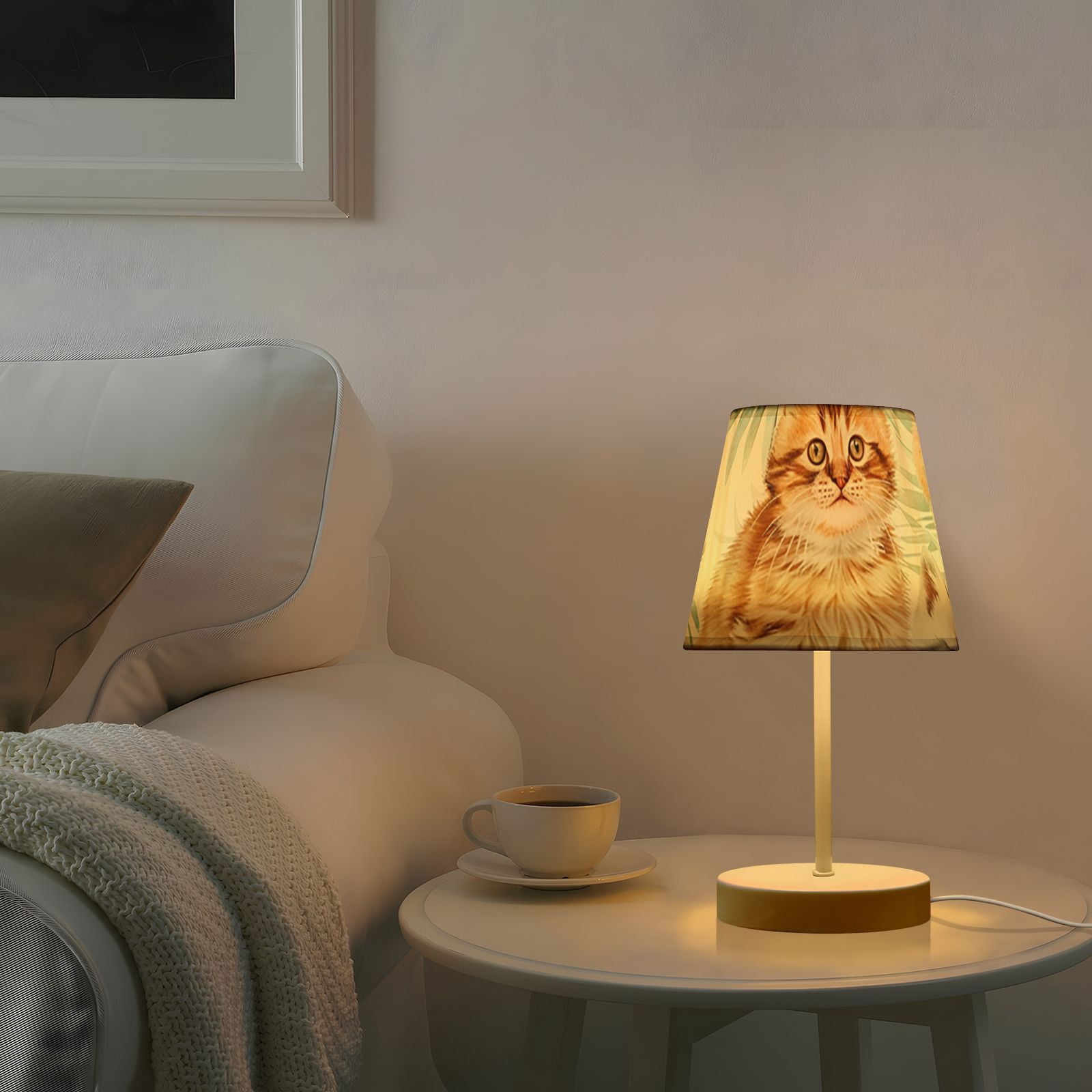 Pineapples Cute Kittens Cats Desk Lamp 3 Color Modes LED Table Lamp ...